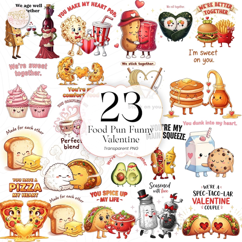 Funny Food Pun PNG Clipart Cute Humor Illustration Valentine’s Day for ...