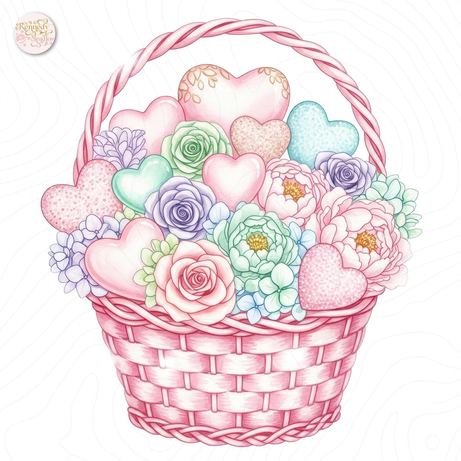 Pink Pastel Valentine PNG Clipart Set Cute Romantic Illustration for ...