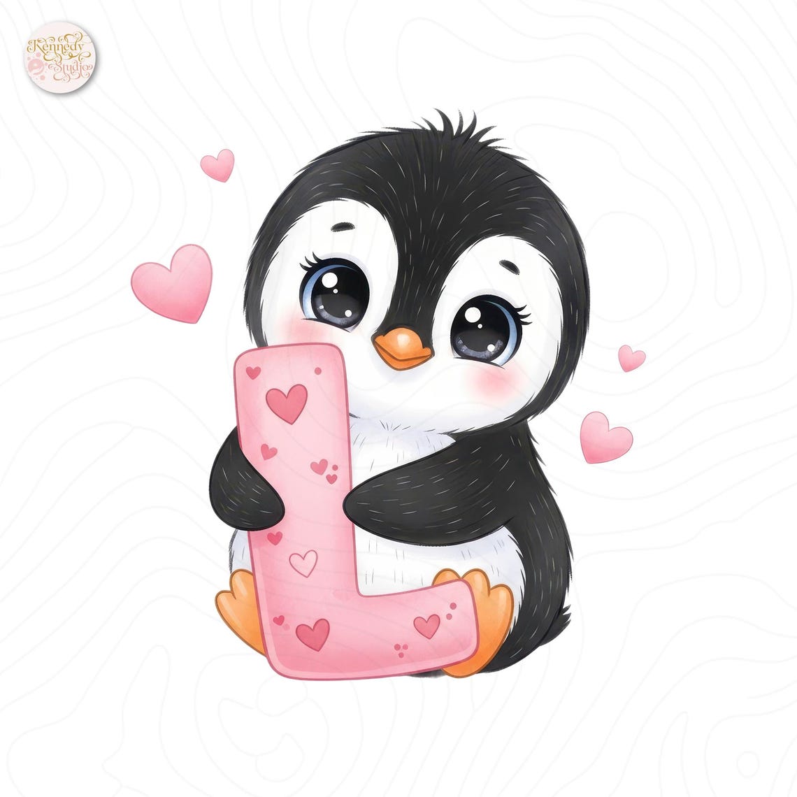 Valentine Penguins Alphabet PNG Clipart Doodle Letters Valentine Day ...