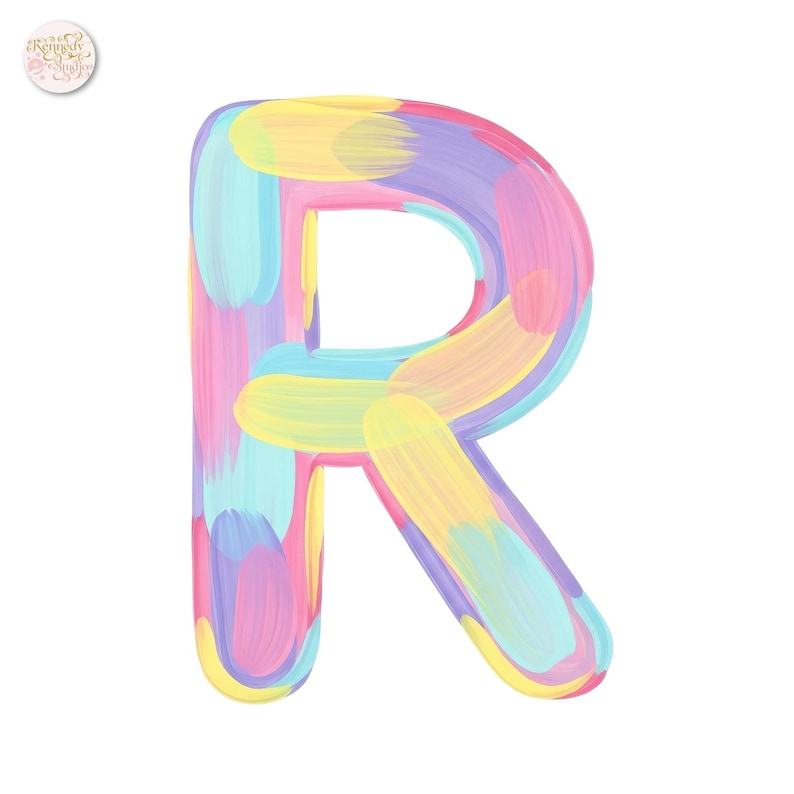 Brushstroke Alphabet PNG Clipart Hand Painted Letters Easter Spring ...