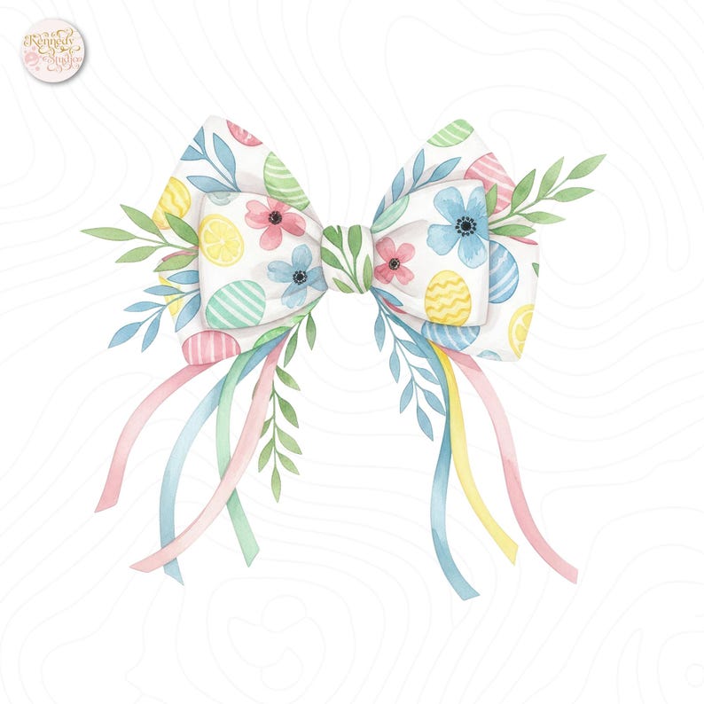 Pastel Easter Bow PNG Clipart, Cute Coquette Spring Design for Girls ...