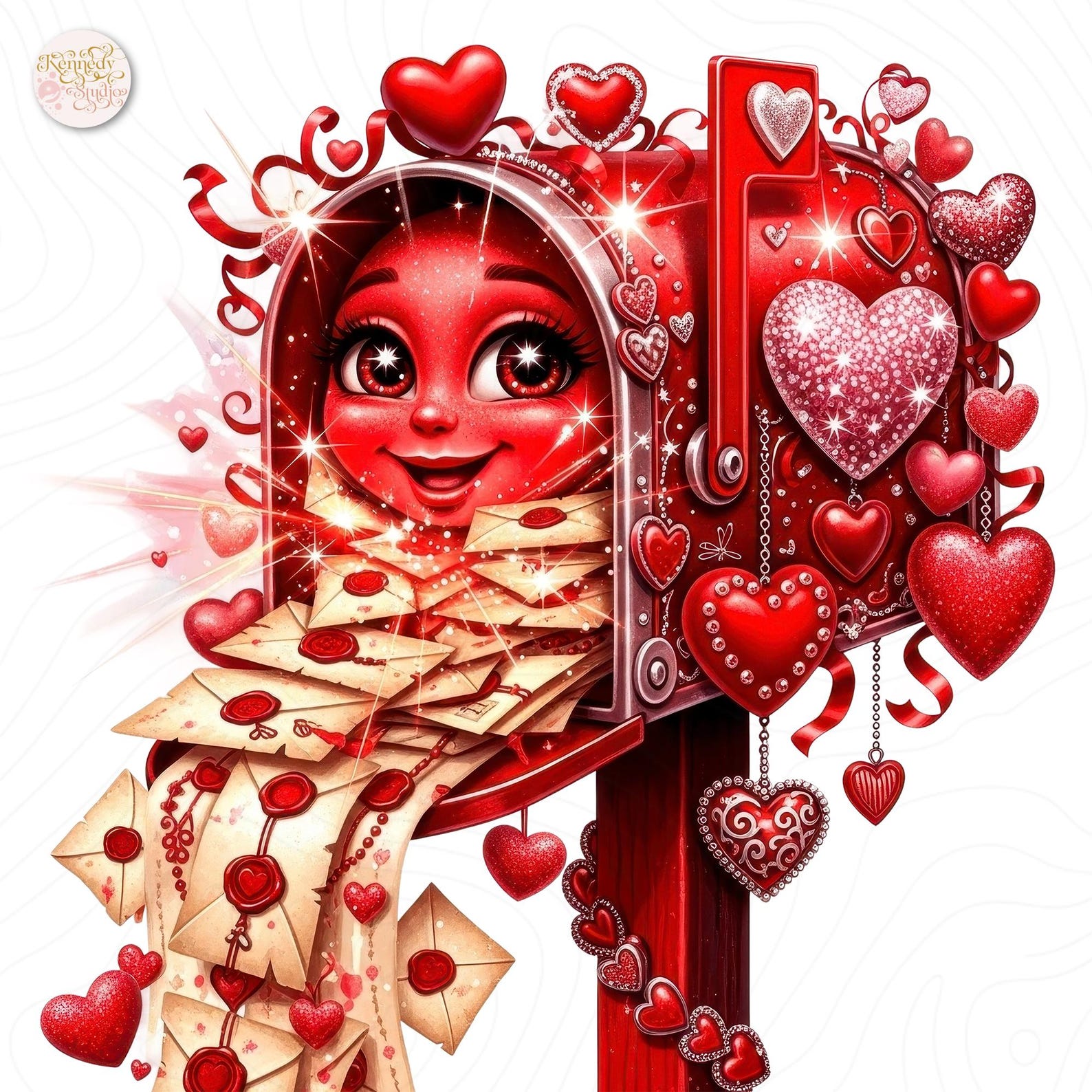 Kawaii Valentine Love PNG Clipart – Cute Hearts Illustration ...