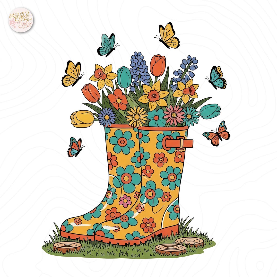 Spring Flower Garden PNG Clipart Watercolor Floral Spring Digital ...