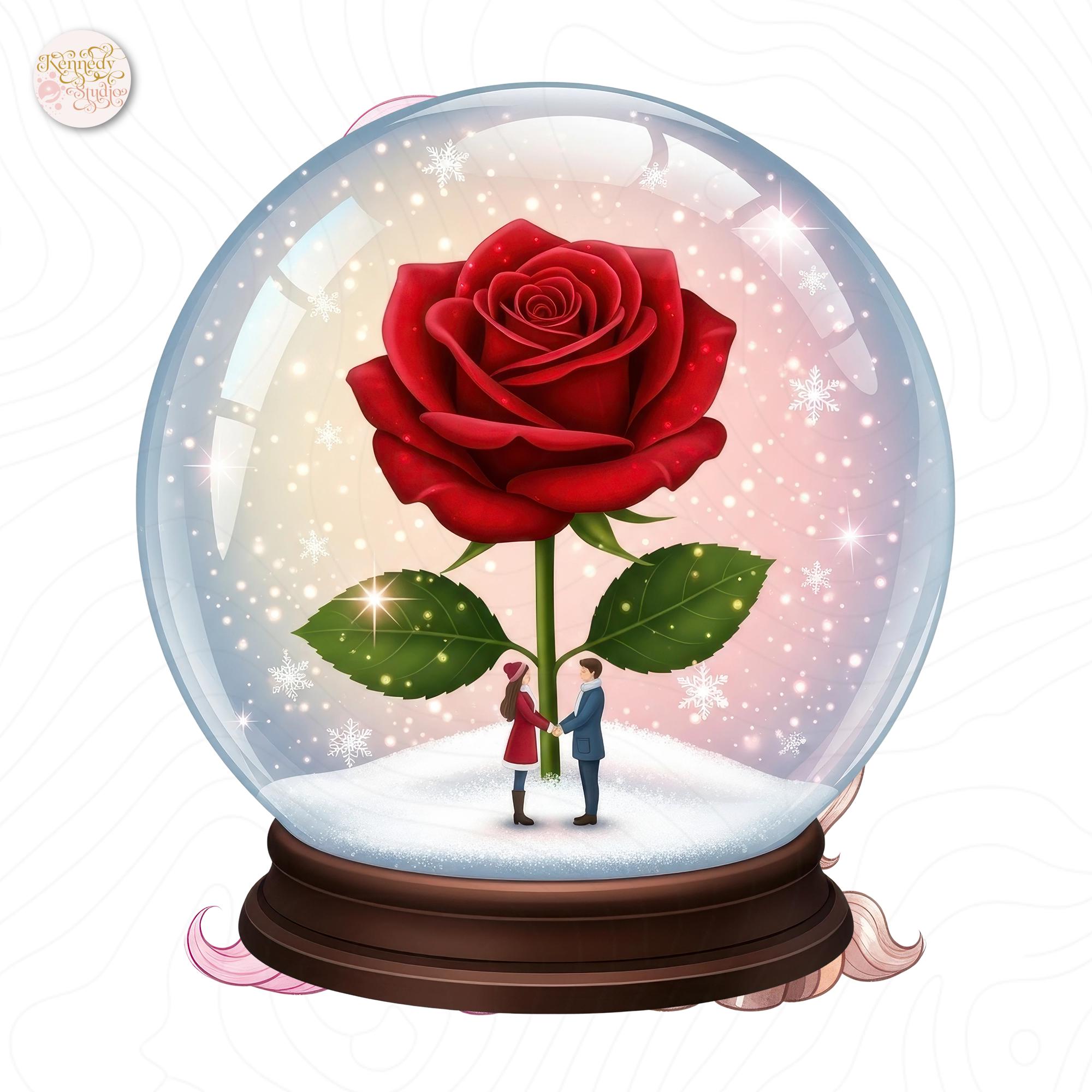 Valentine Snow Globe PNG Clipart Set, Romantic Love Watercolor ...