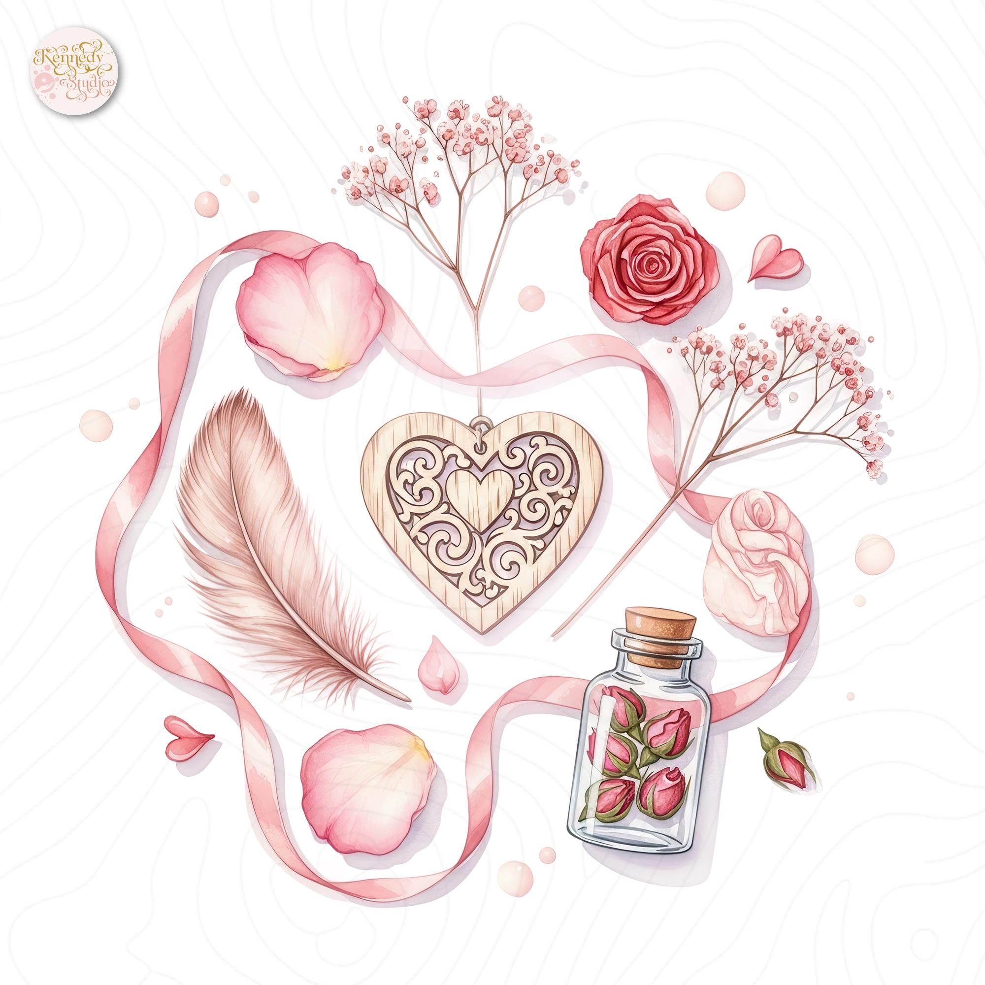 Light Pink Valentine PNG Clipart Cute Heart Love Elements Valentine’s ...