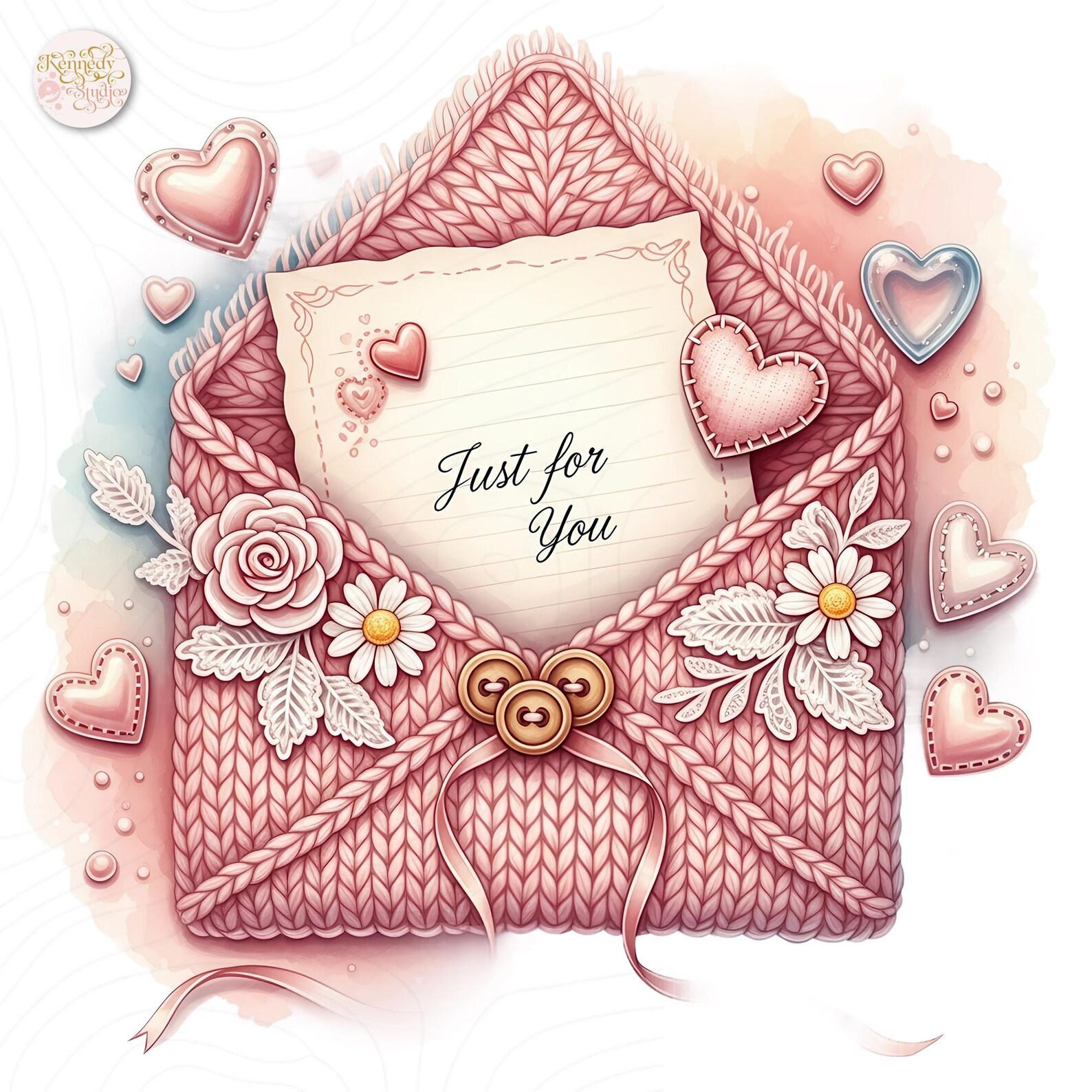 Pink Valentine Crochet Envelope PNG Clipart Handmade Love Letter ...