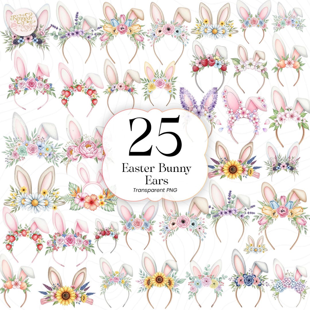Easter Bunny Ears PNG Clipart Cute Pastel Rabbit Ears Spring Easter ...
