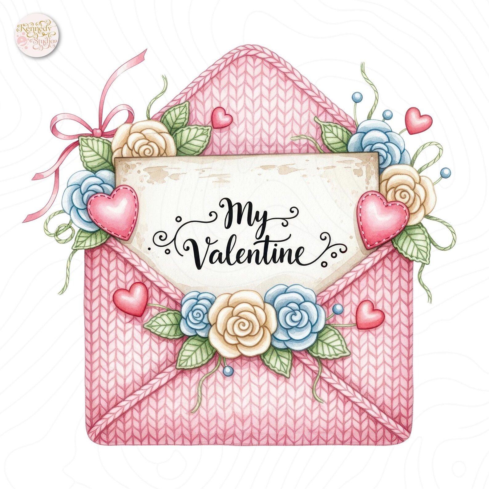 Pink Valentine Crochet Envelope PNG Clipart Handmade Love Letter ...