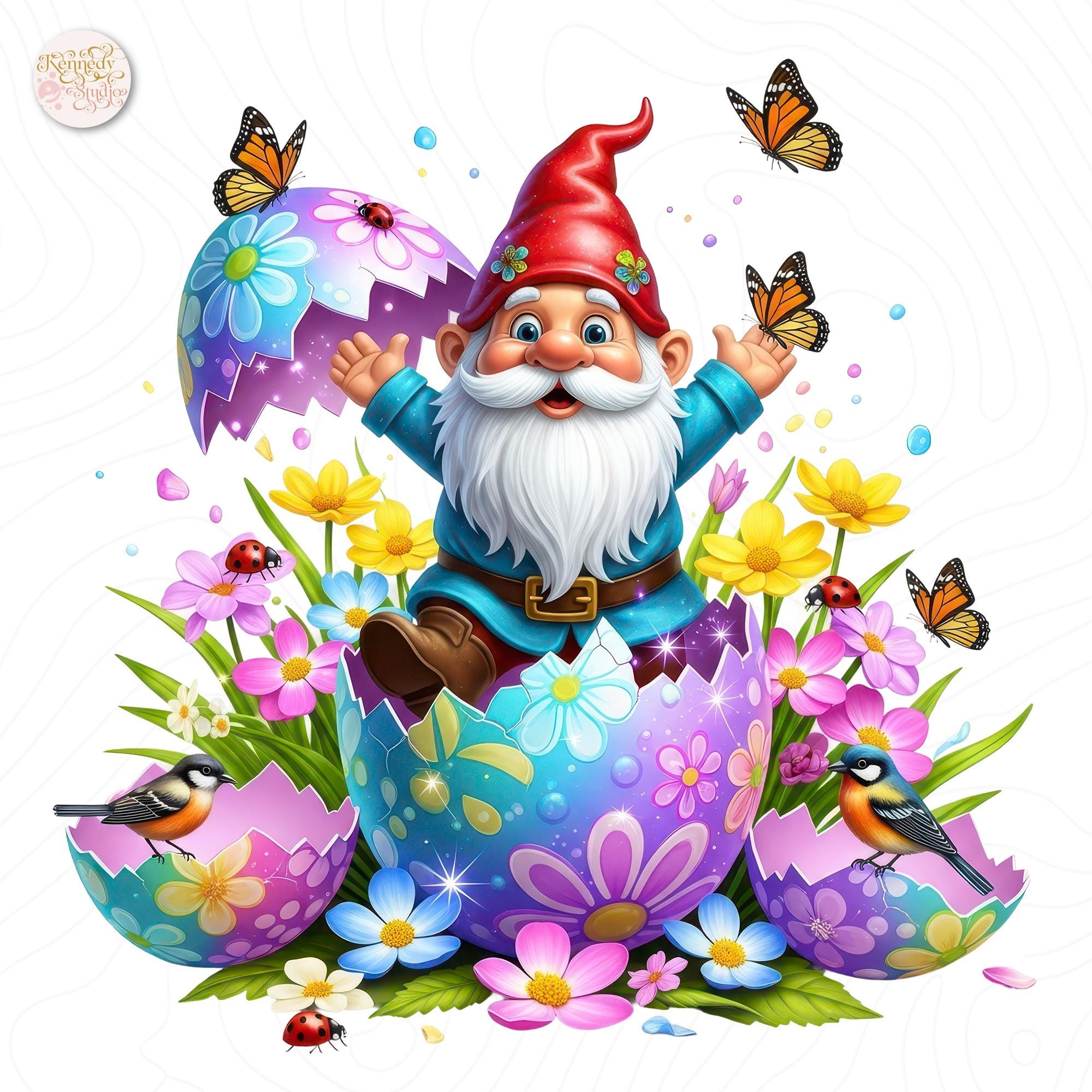 Easter Egg Gnome PNG Clipart Bundle – Cute Pastel Spring Gnome ...