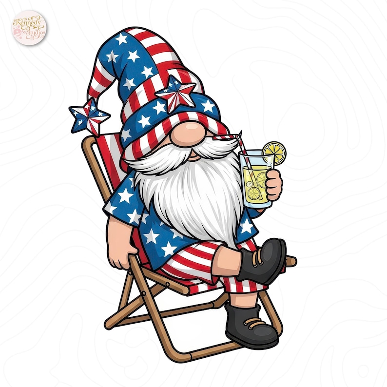Patriotic Gnome PNG Clipart Bundle, Watercolor Sublimation Design, 4th ...