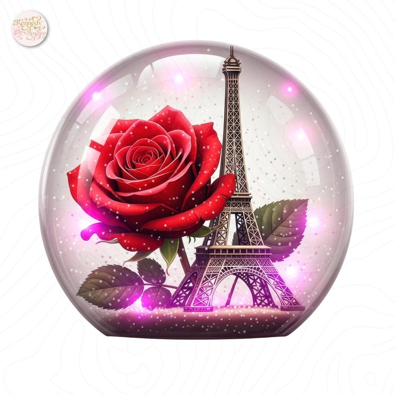 Valentine Snow Globe PNG Clipart Set, Romantic Love Watercolor ...
