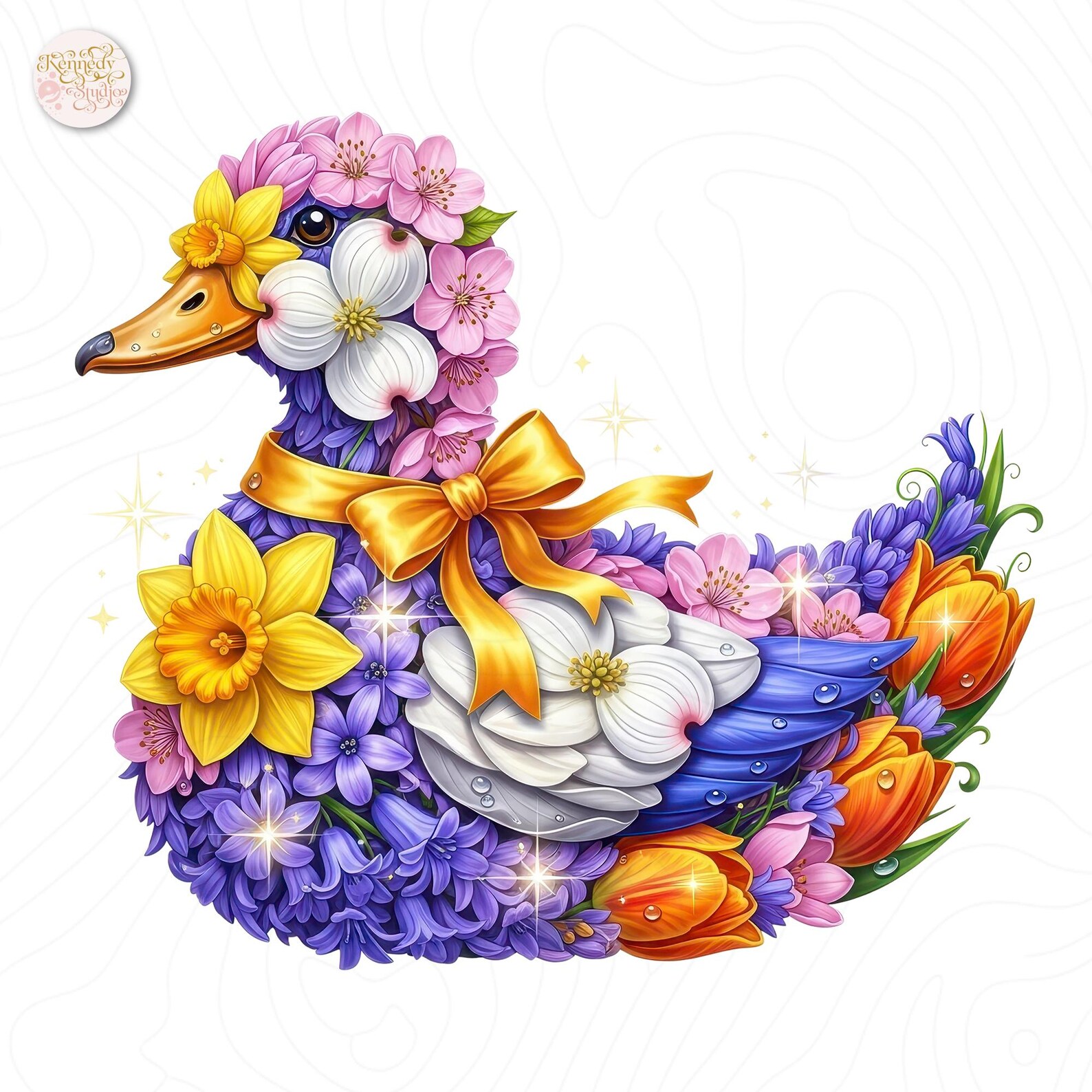 Spring Flower Animal PNG Clipart Bundle – Cute Floral Animals for ...