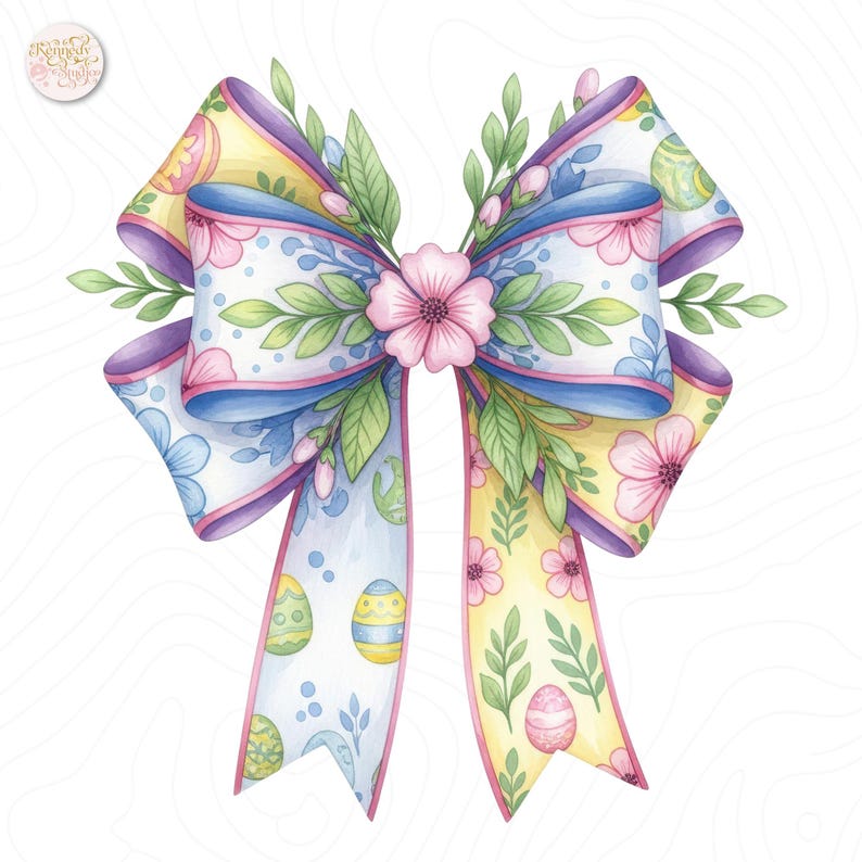 Pastel Easter Bow PNG Clipart, Cute Coquette Spring Design for Girls ...