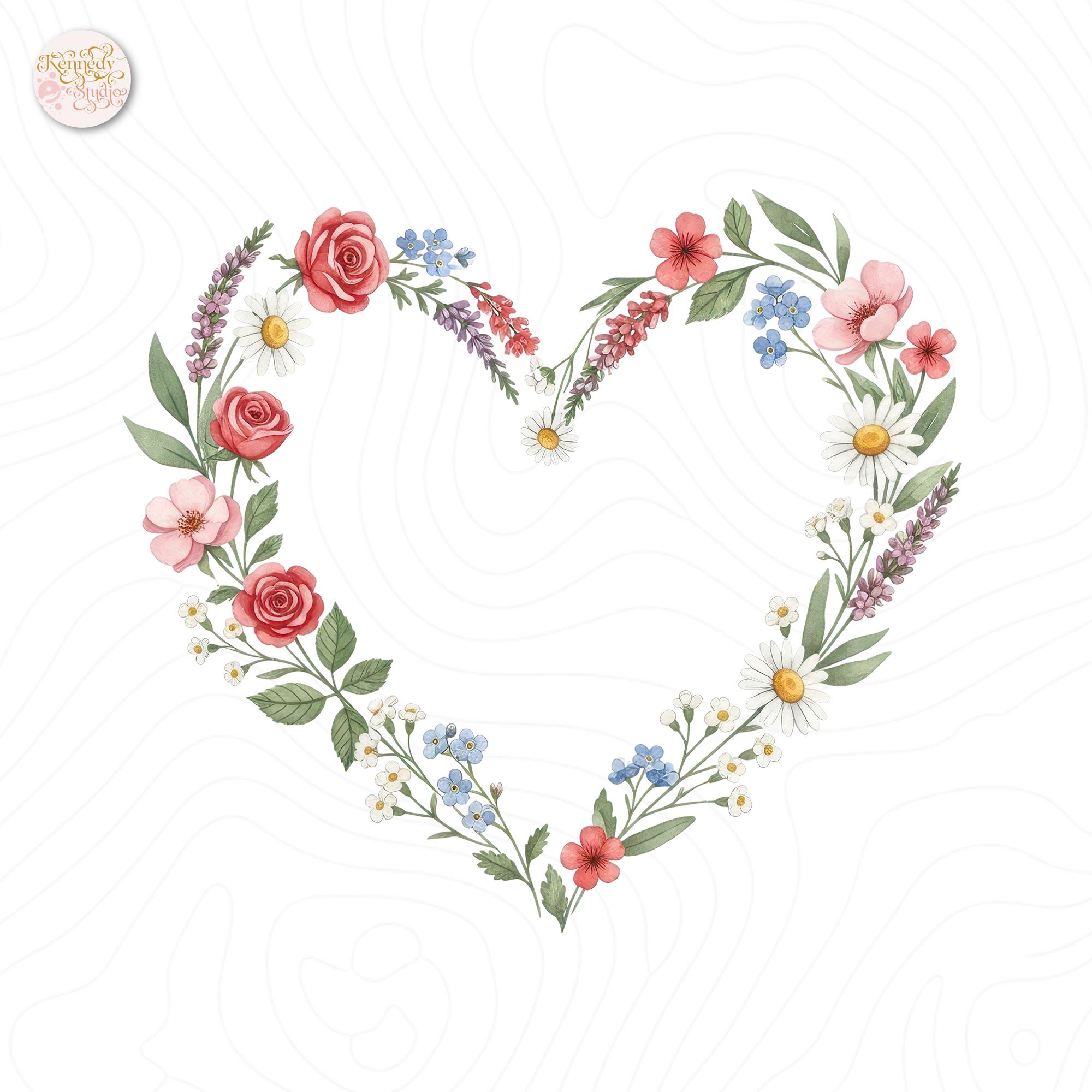 Watercolor Retro Valentine PNG Clipart Bundle – Vintage Love ...