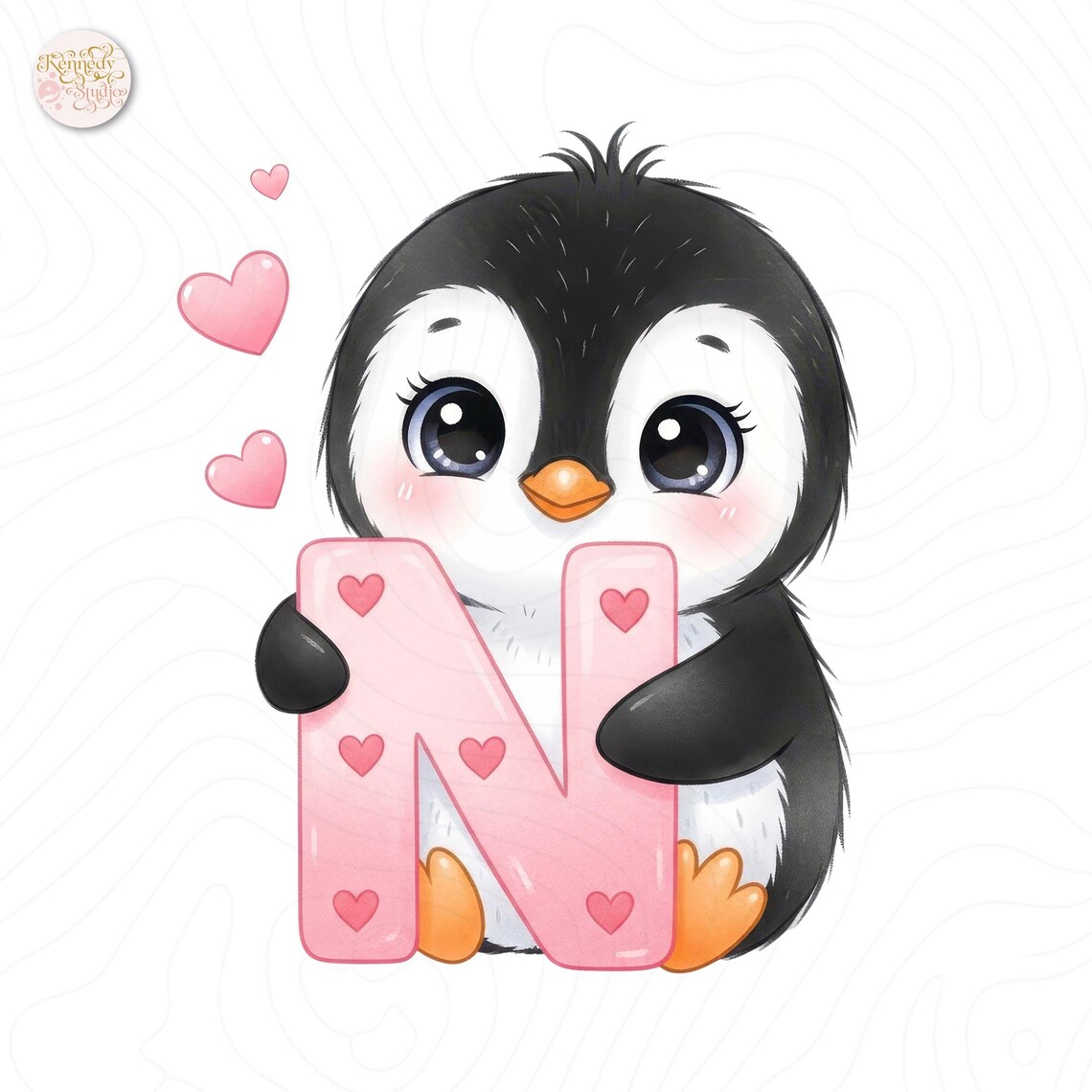 Valentine Penguins Alphabet PNG Clipart Doodle Letters Valentine Day ...