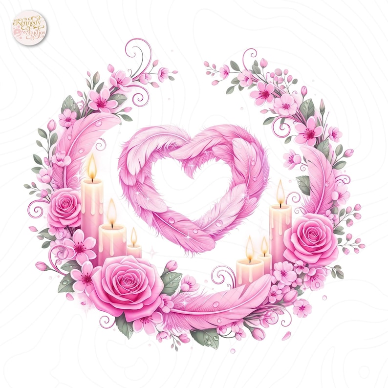Pink Pastel Valentine PNG Clipart Bundle Cute Hearts Love Illustration ...