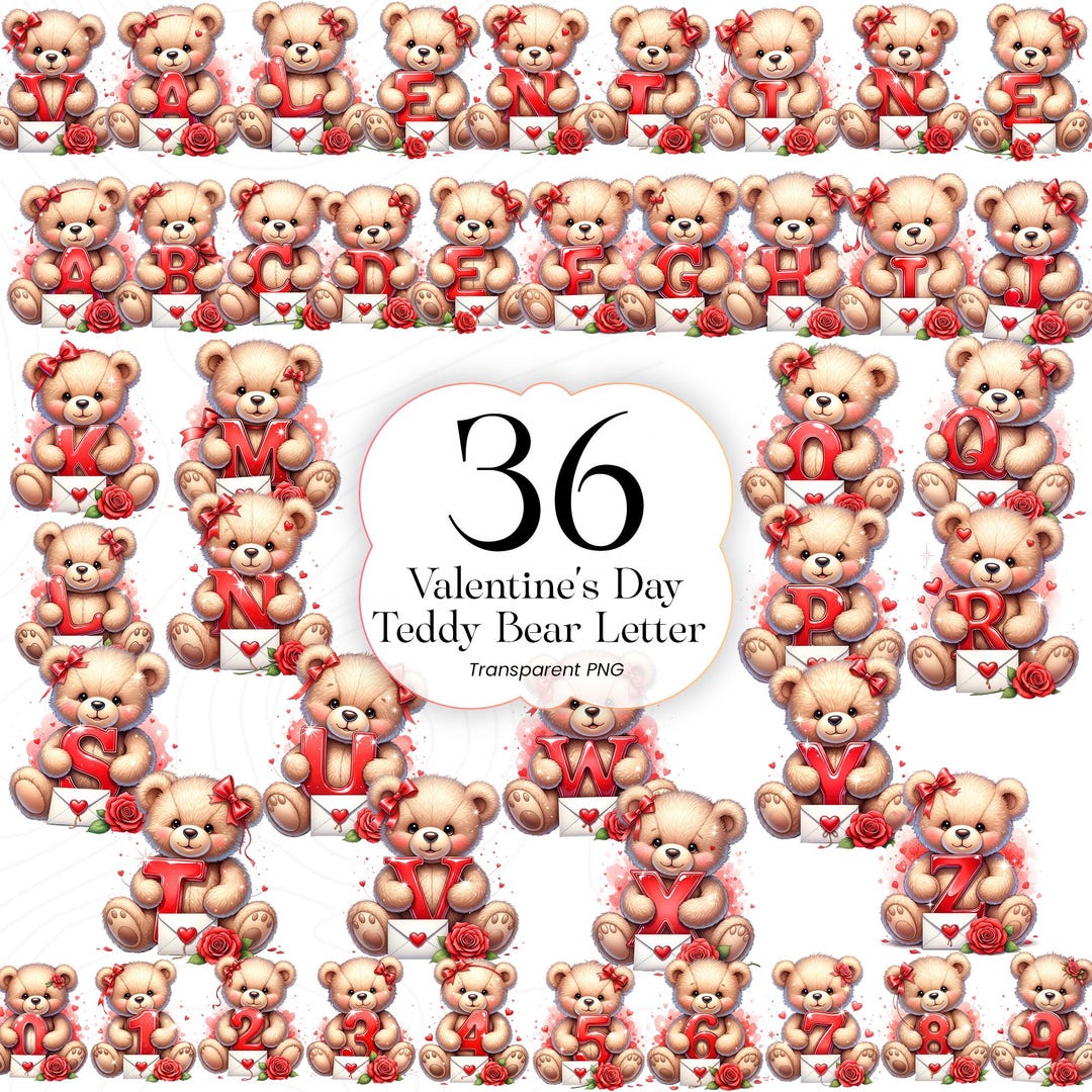 Valentine Teddy Bear Love Letter PNG Clipart Cute Illustration ...