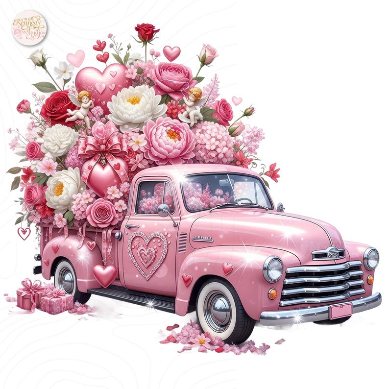 Pink Pastel Valentine PNG Clipart Bundle Cute Hearts Love Illustration ...