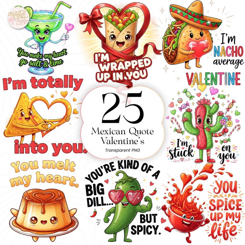 Funny Mexican Food Mascot Valentine PNG Clipart – Cute Food Character ...