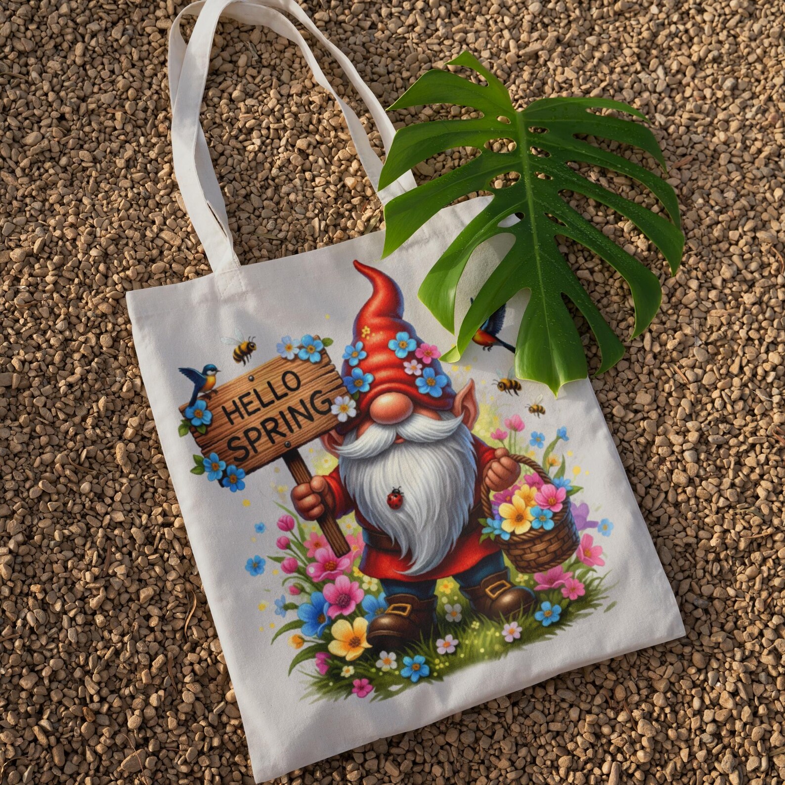Hello Spring Gnomes PNG Clipart Bundle – Cute Floral Spring Gnome ...