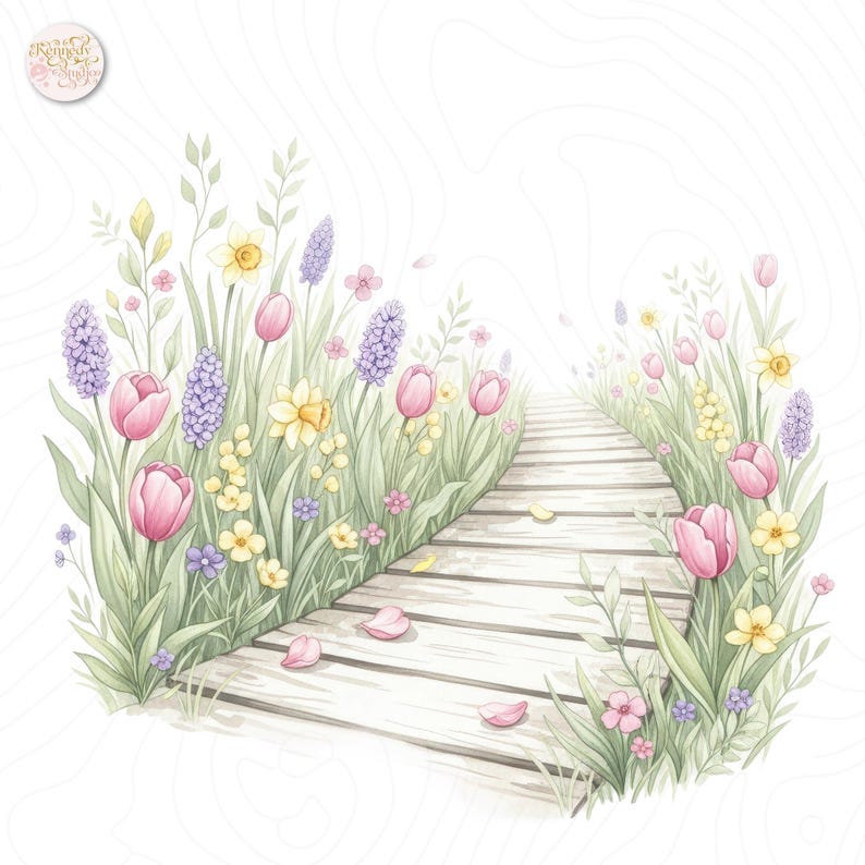 Watercolor Spring Floral PNG Clipart Bundle Spring Flowers Digital ...