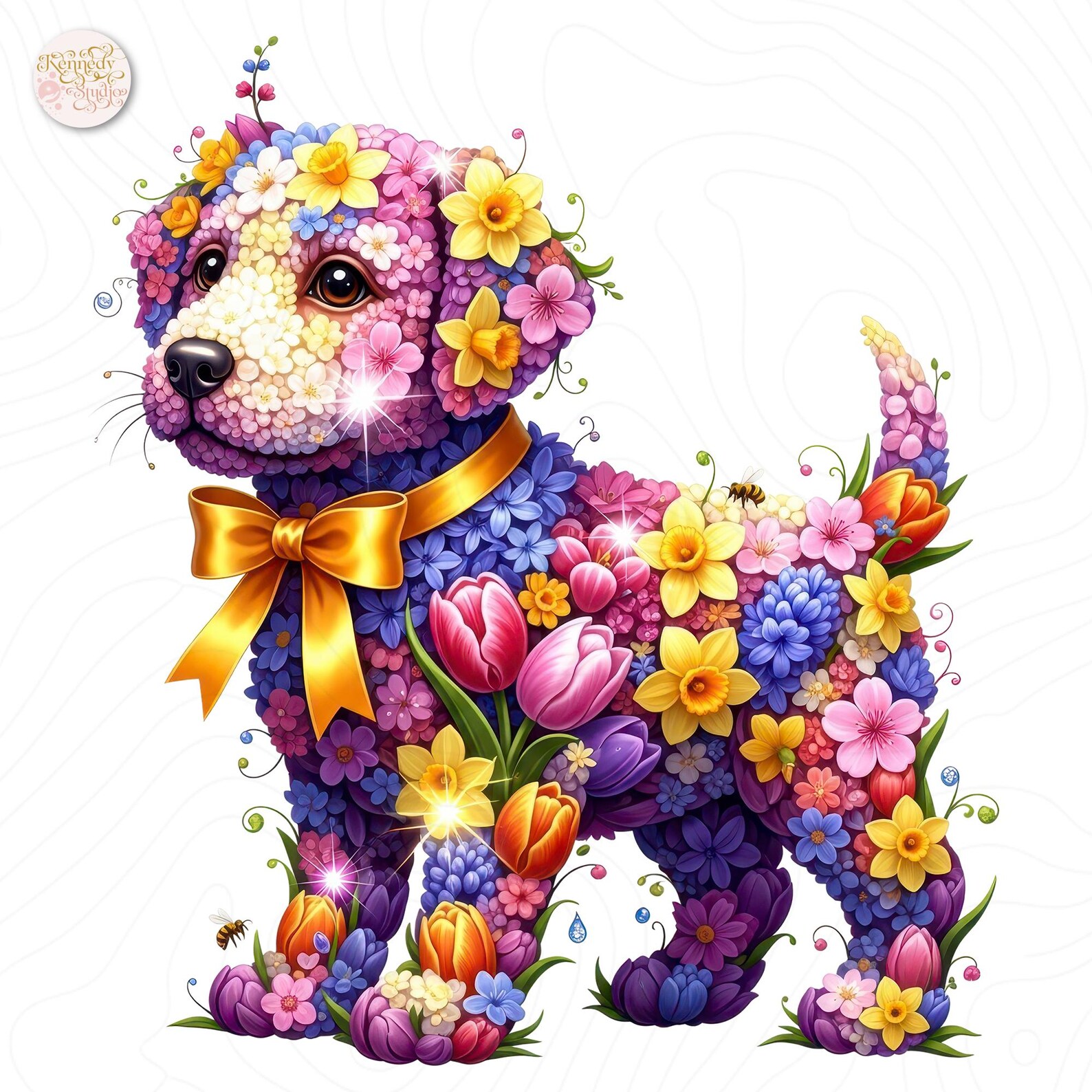Spring Flower Animal PNG Clipart Bundle – Cute Floral Animals for ...