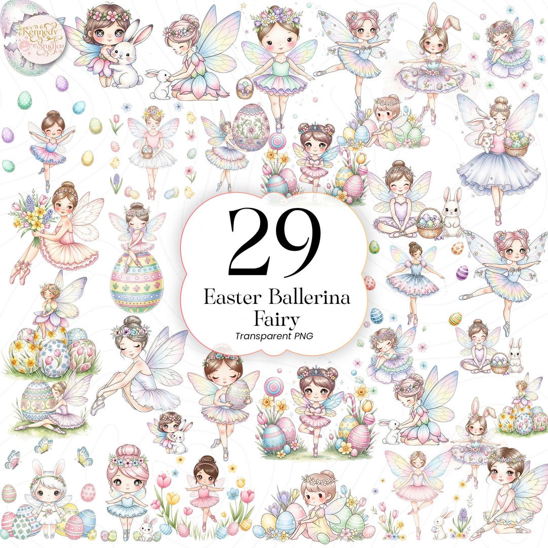Easter Ballerina Fairy PNG Clipart Watercolor Pastel Ballet Fairy ...