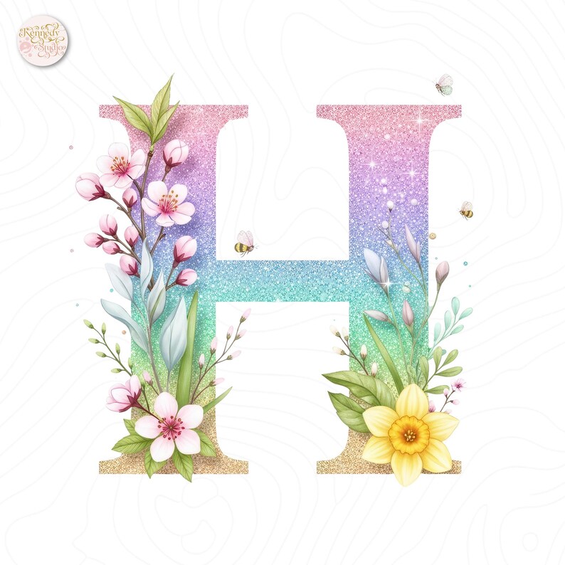 Pastel Glitter Spring Alphabet PNG, Sparkle Easter Letters Clipart ...