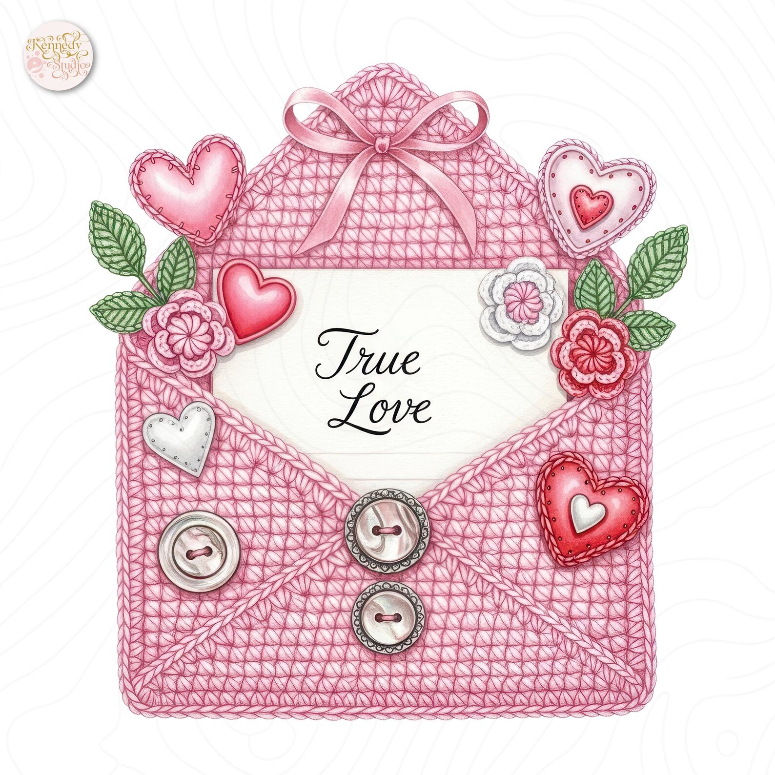 Pink Valentine Crochet Envelope PNG Clipart Handmade Love Letter ...