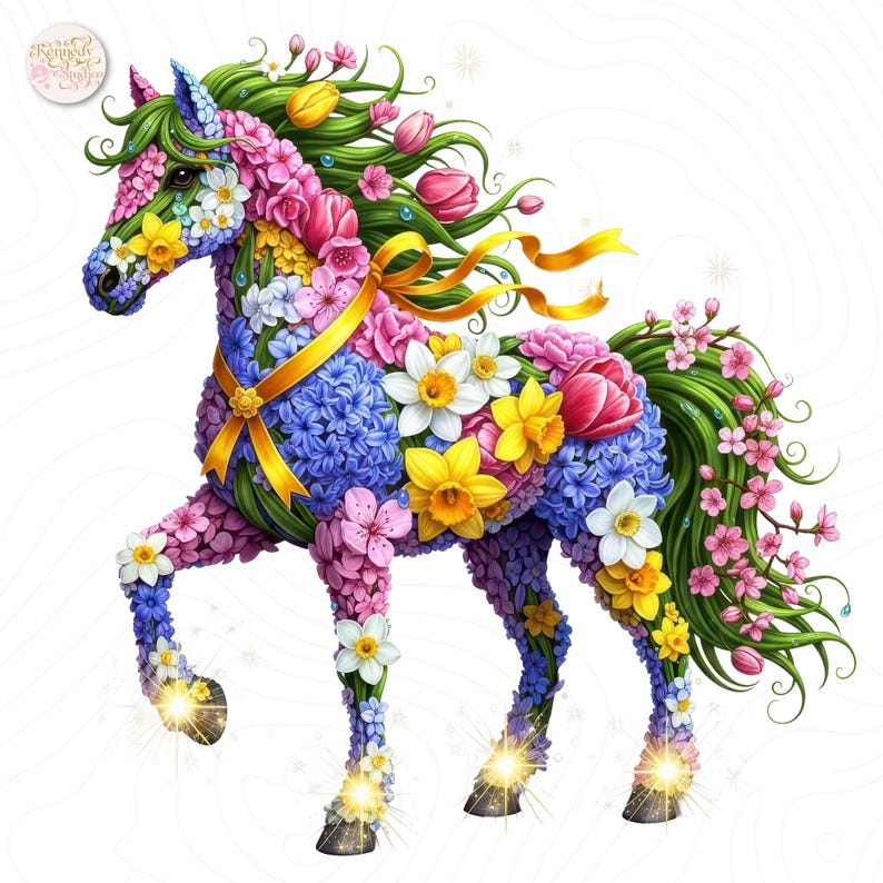 Spring Flower Animal PNG Clipart Bundle – Cute Floral Animals for ...
