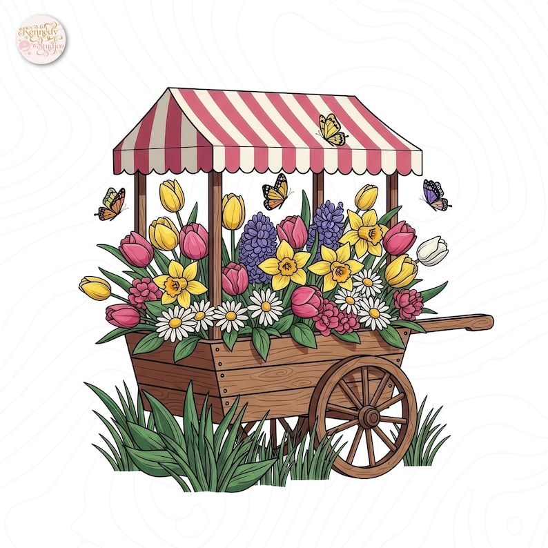 Spring Flower Garden PNG Clipart Watercolor Floral Spring Digital ...