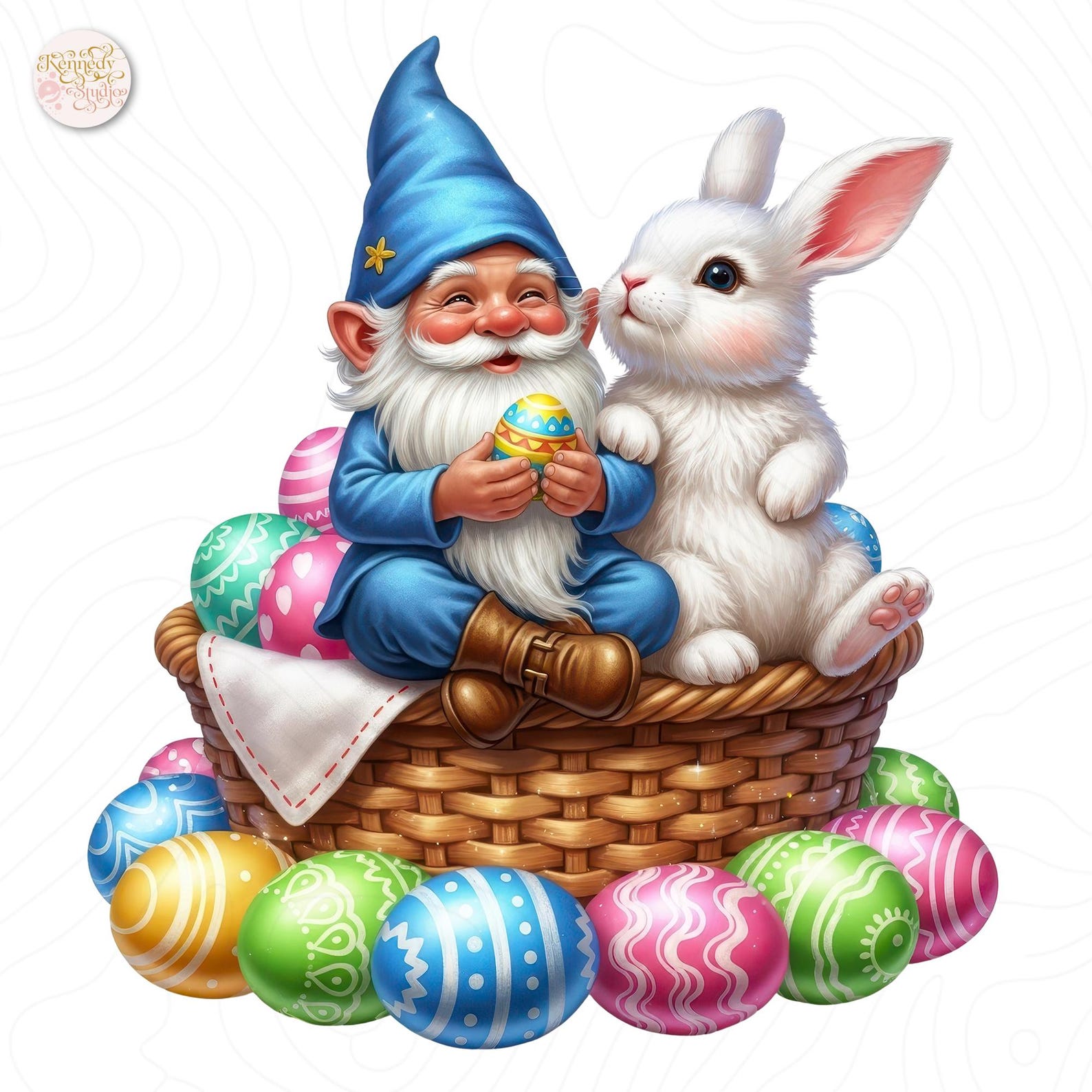 Spring Easter Gnomes PNG Clipart Bundle Cute Watercolor Easter Designs ...