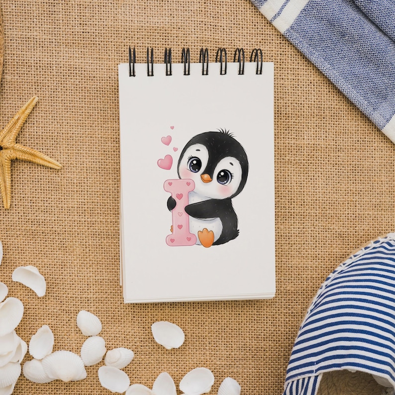Valentine Penguins Alphabet PNG Clipart Doodle Letters Valentine Day ...