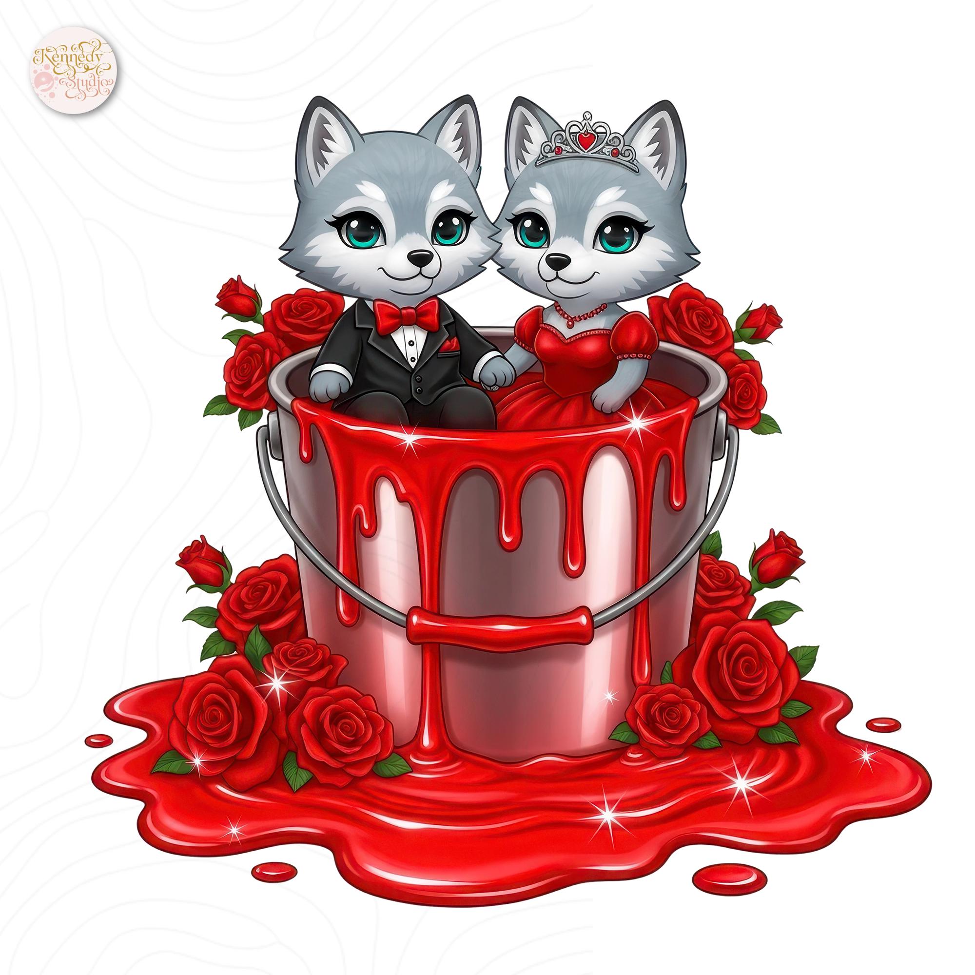 Cute Valentine Animals PNG Clipart Bundle Love Theme Valentine’s Day ...