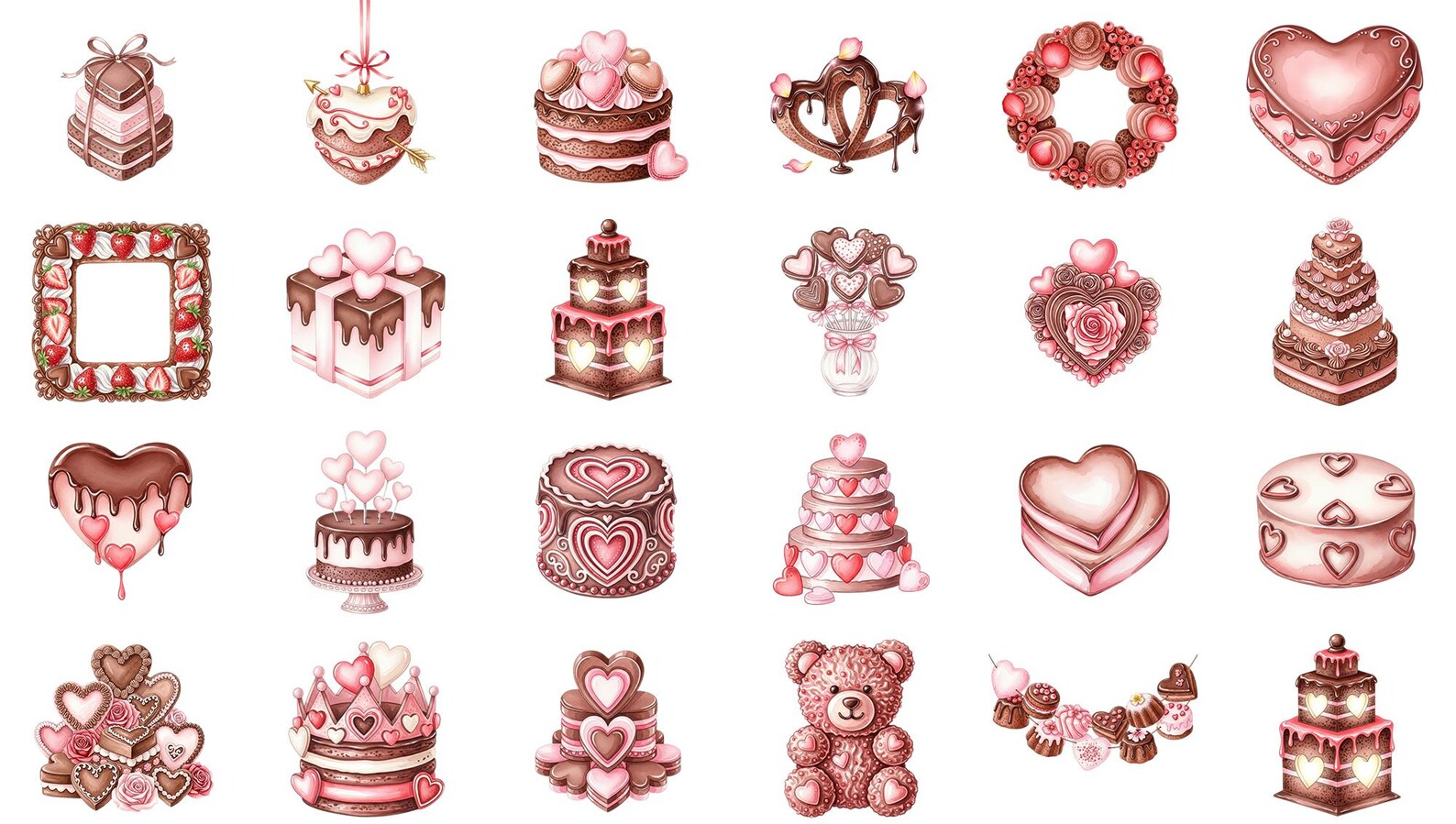 Valentine’s Day Sugar Cookies PNG Clipart – Cute Heart Cookie Set for ...