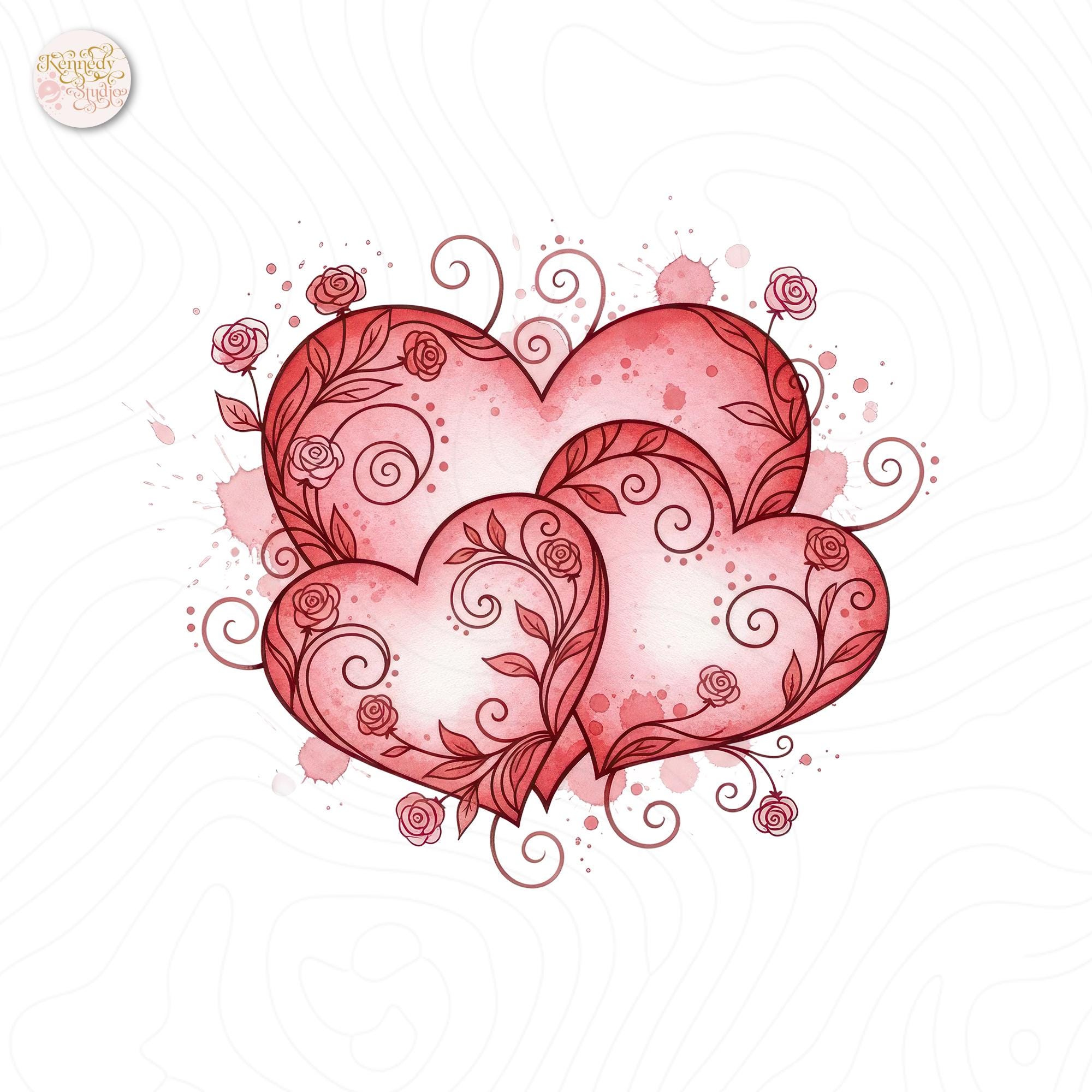 Watercolor Retro Valentine PNG Clipart Bundle – Vintage Love ...