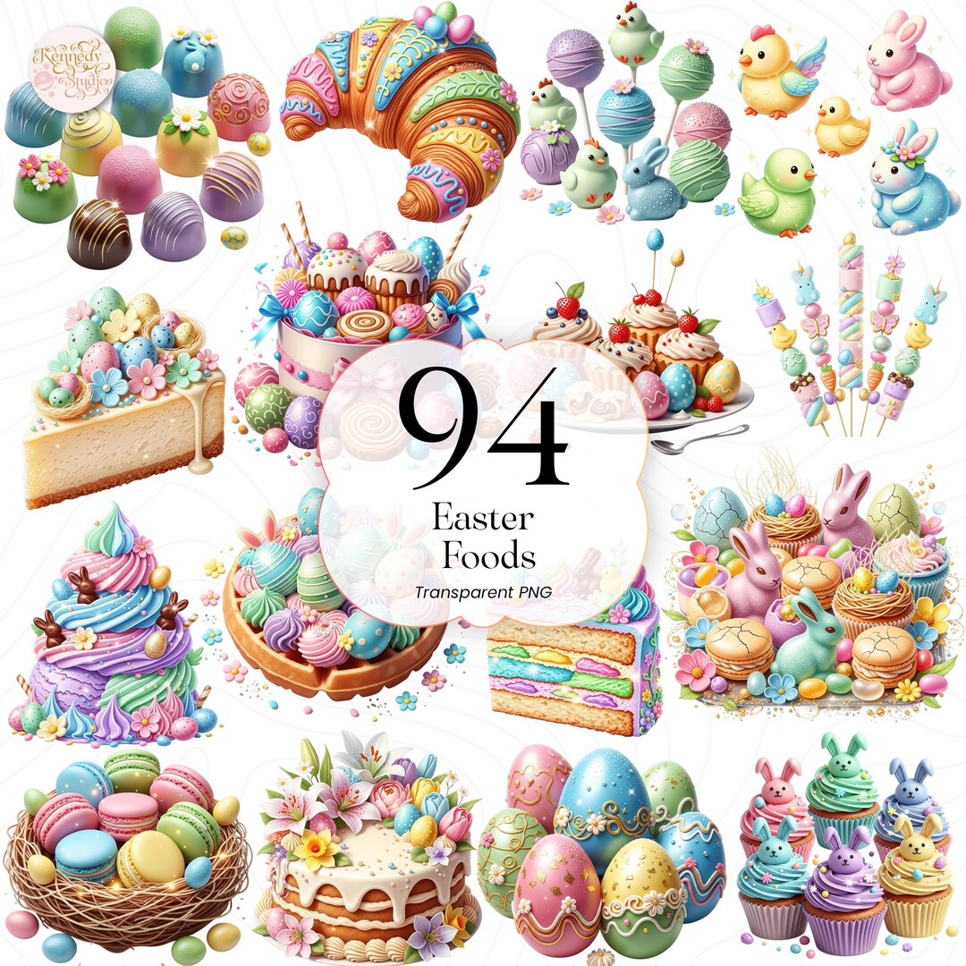 Easter Food PNG Clipart, Cute Watercolor Desserts, Spring Easter, Kids ...