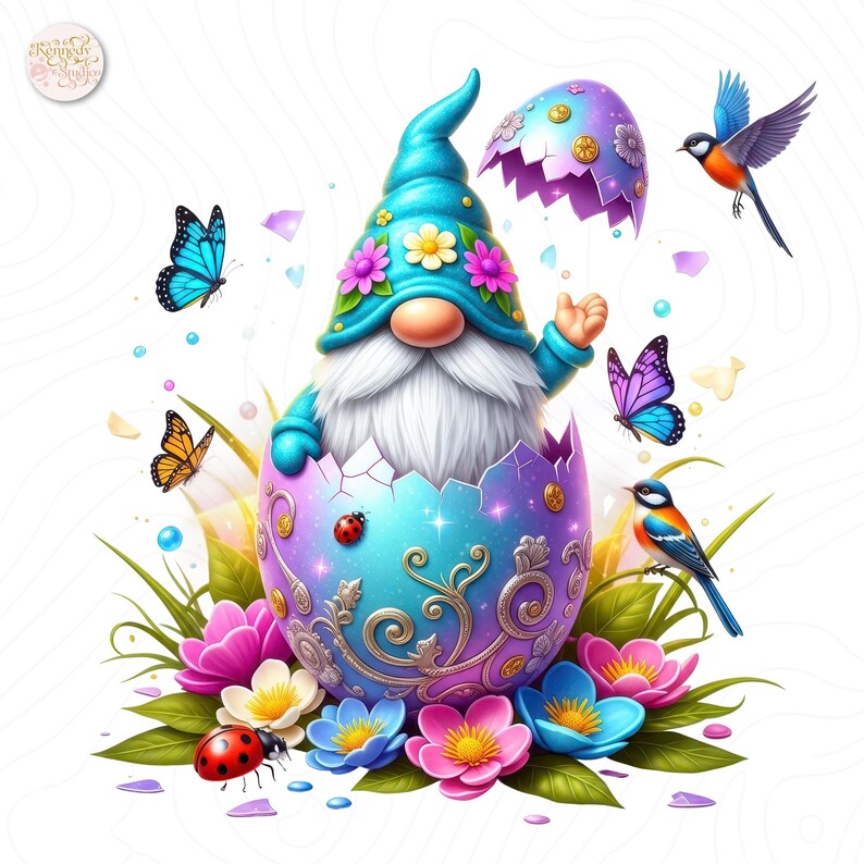 Easter Egg Gnome PNG Clipart Bundle – Cute Pastel Spring Gnome ...