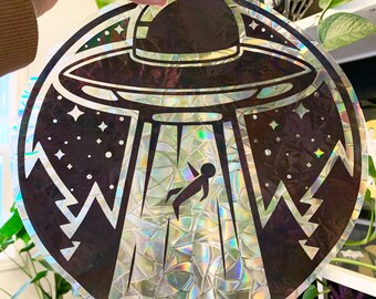 Alien Abduction Window Decal - Etsy
