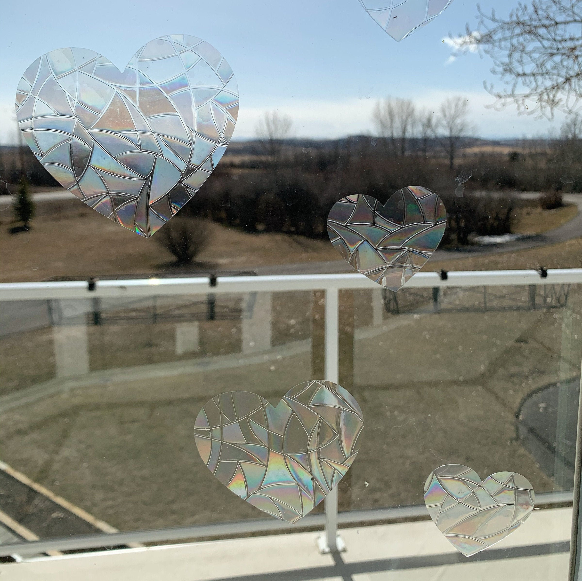 Heart Suncatcher Pack Window decal sticker rainbows | Etsy