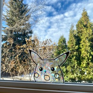 Pikachu Meme Suncatcher - Window Cling, Rainbow Maker, Reusable ...
