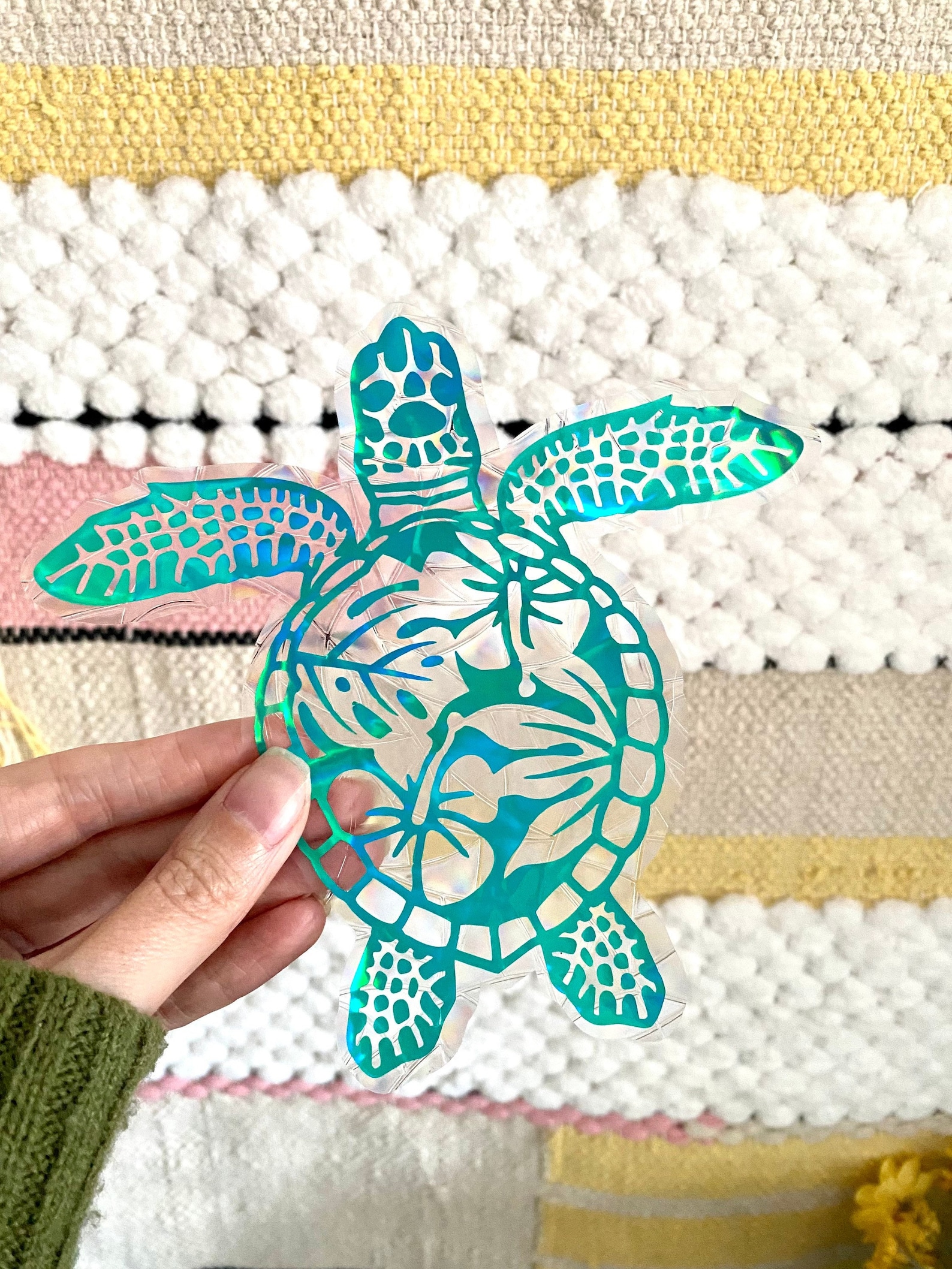 Tropical Turtle Suncatcher Window Decal Sticker Rainbows - Etsy