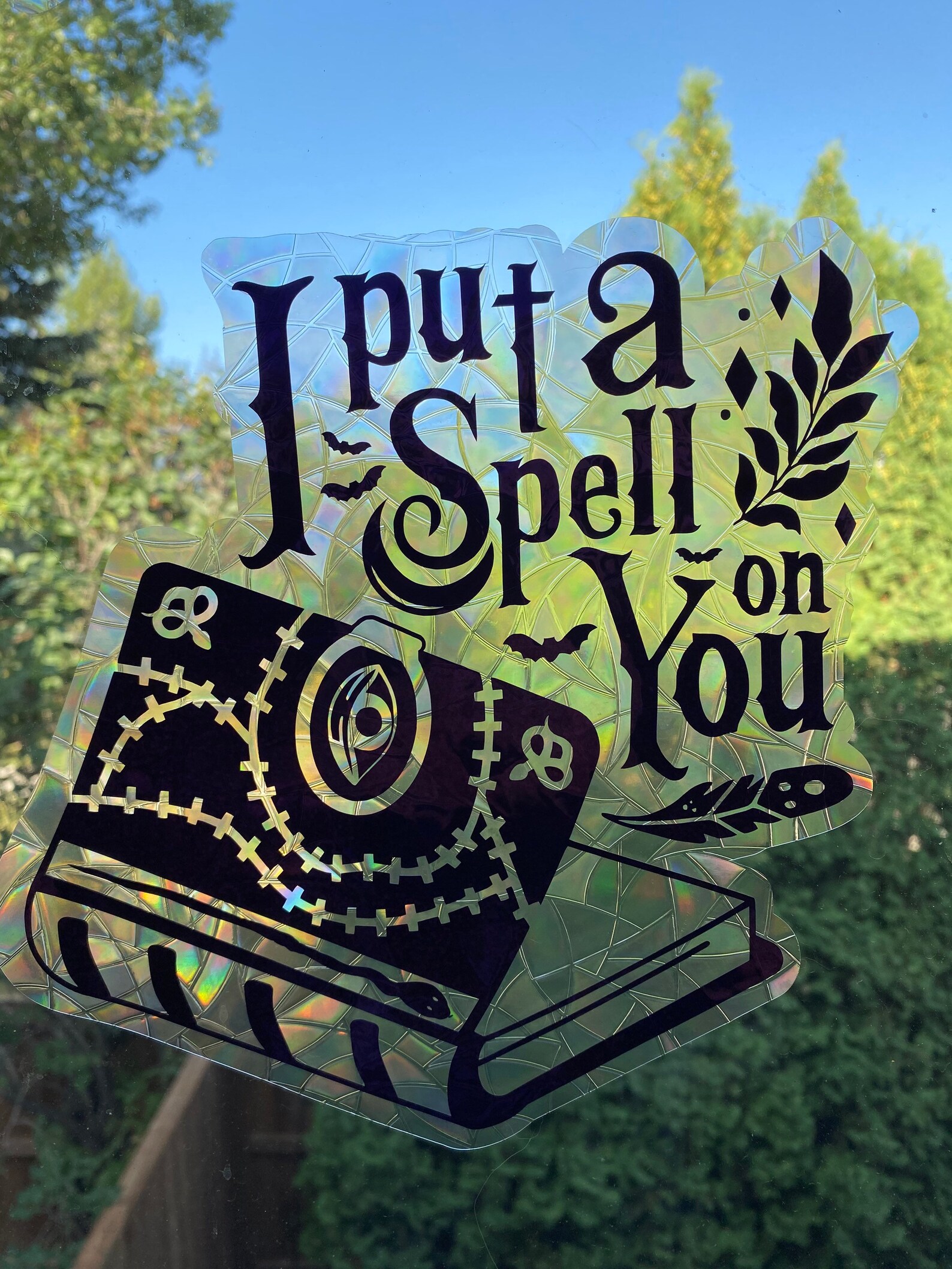 Hocus Pocus Book Suncatcher Window decal sticker rainbows | Etsy