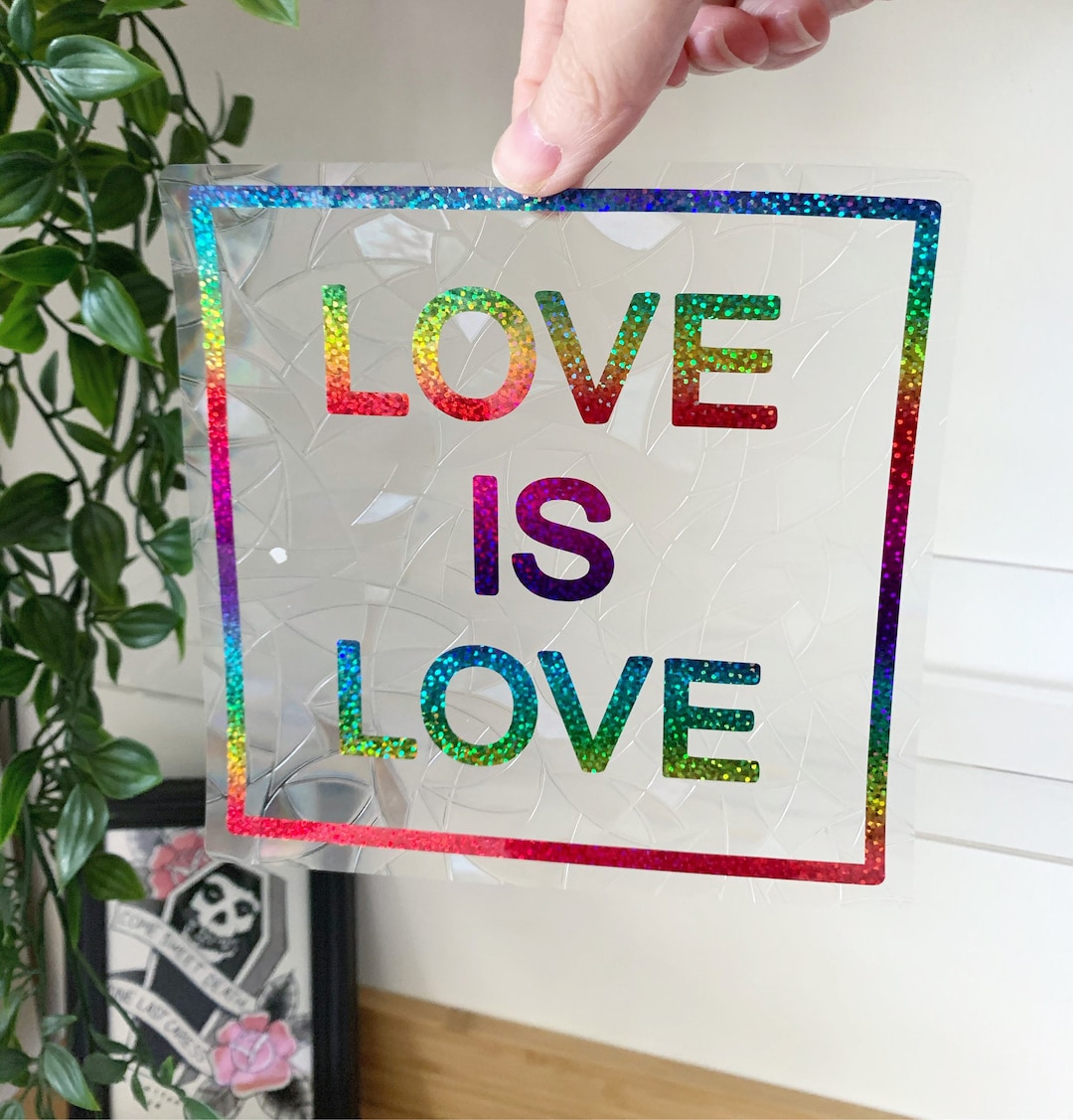Love is Love Suncatcher - Window Cling, Rainbow Maker, Reusable ...