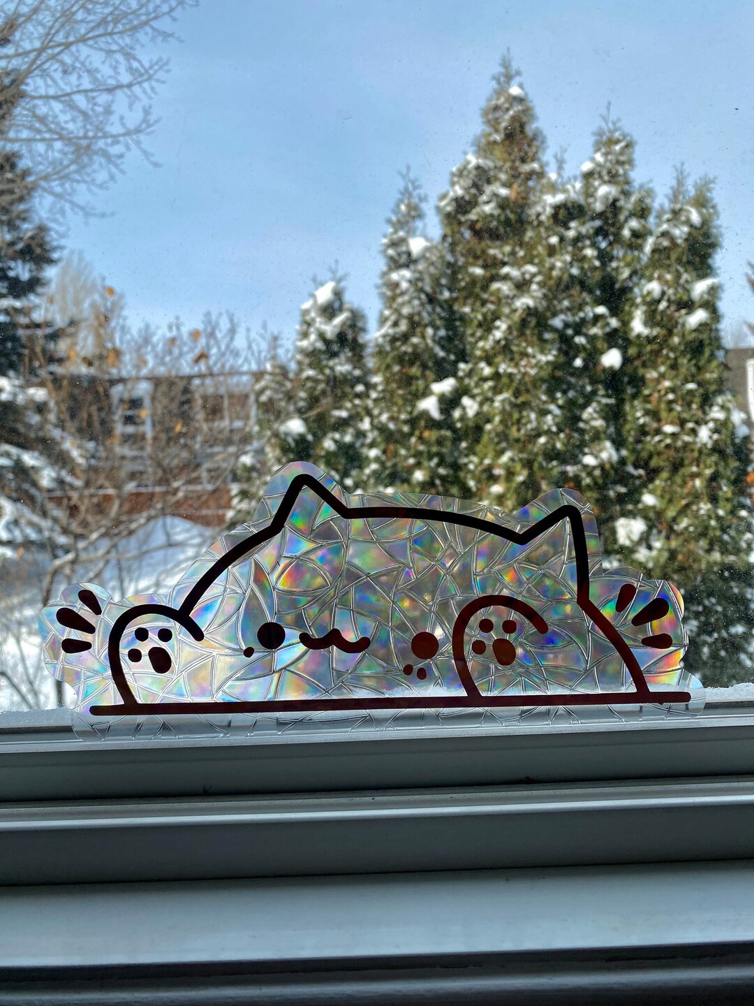 Bongo Cat Suncatcher - Window Decal, Sticker, Rainbows, Cats, Pets ...