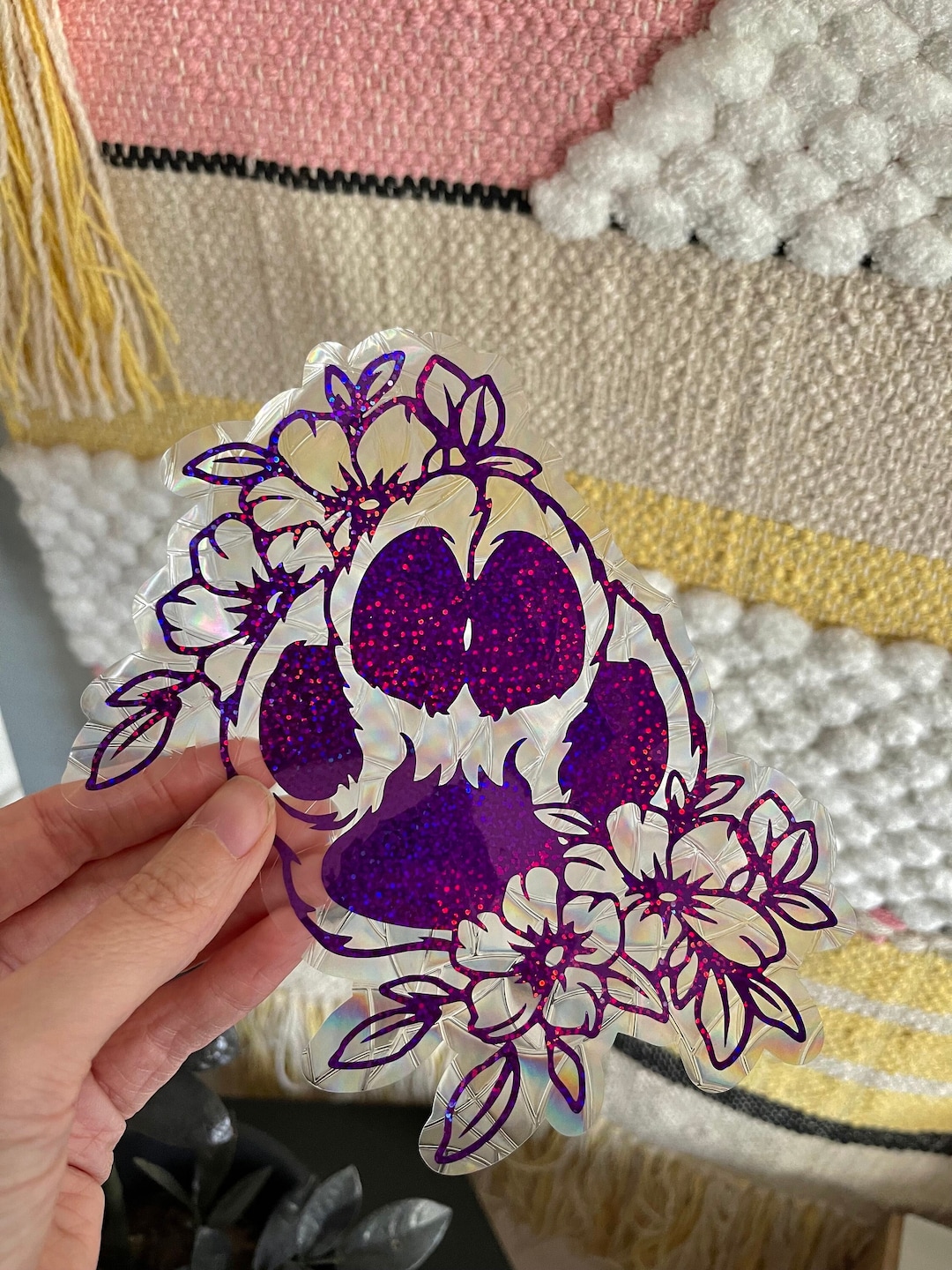 Dog Paw Suncatcher Window Decal, Sticker, Rainbows, Dogs, Pets, Window ...