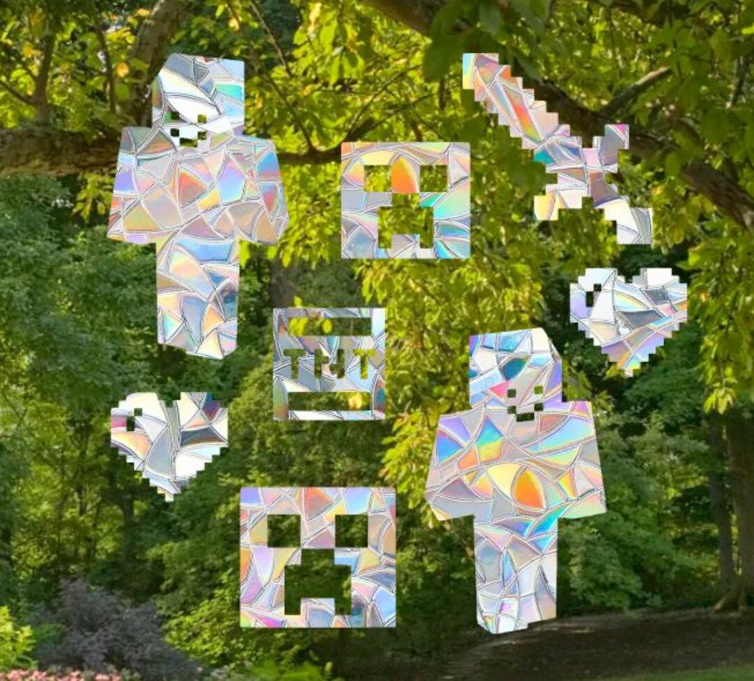 Minecraft Suncatcher Pack - Window Cling, Rainbow Maker, Reusable ...