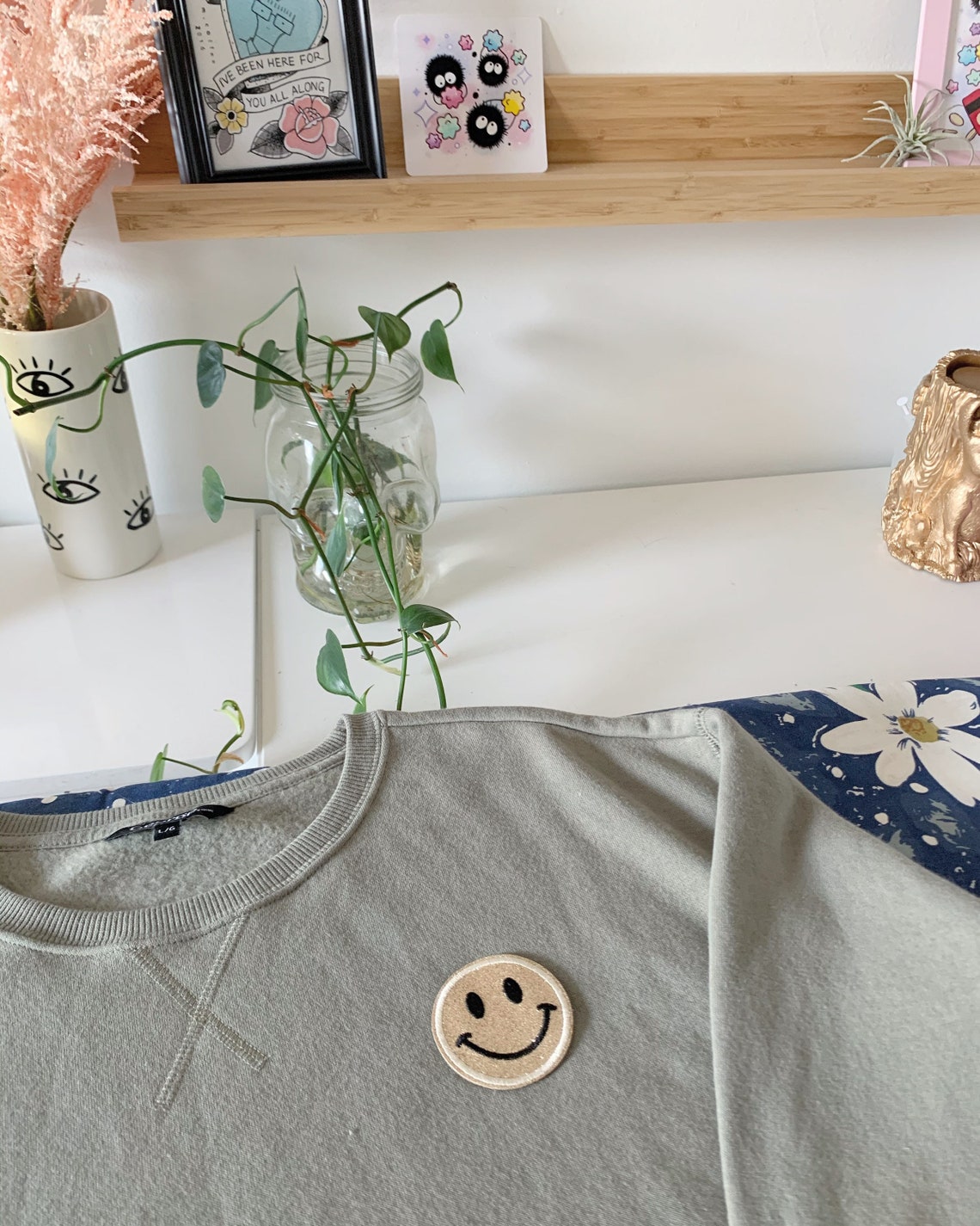 Smiley Glitter Patch Iron On Glittery Have a Nice Day - Etsy