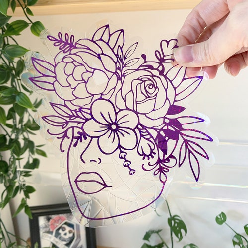 Floral Corner Suncatcher Window Decal Sticker Rainbows - Etsy