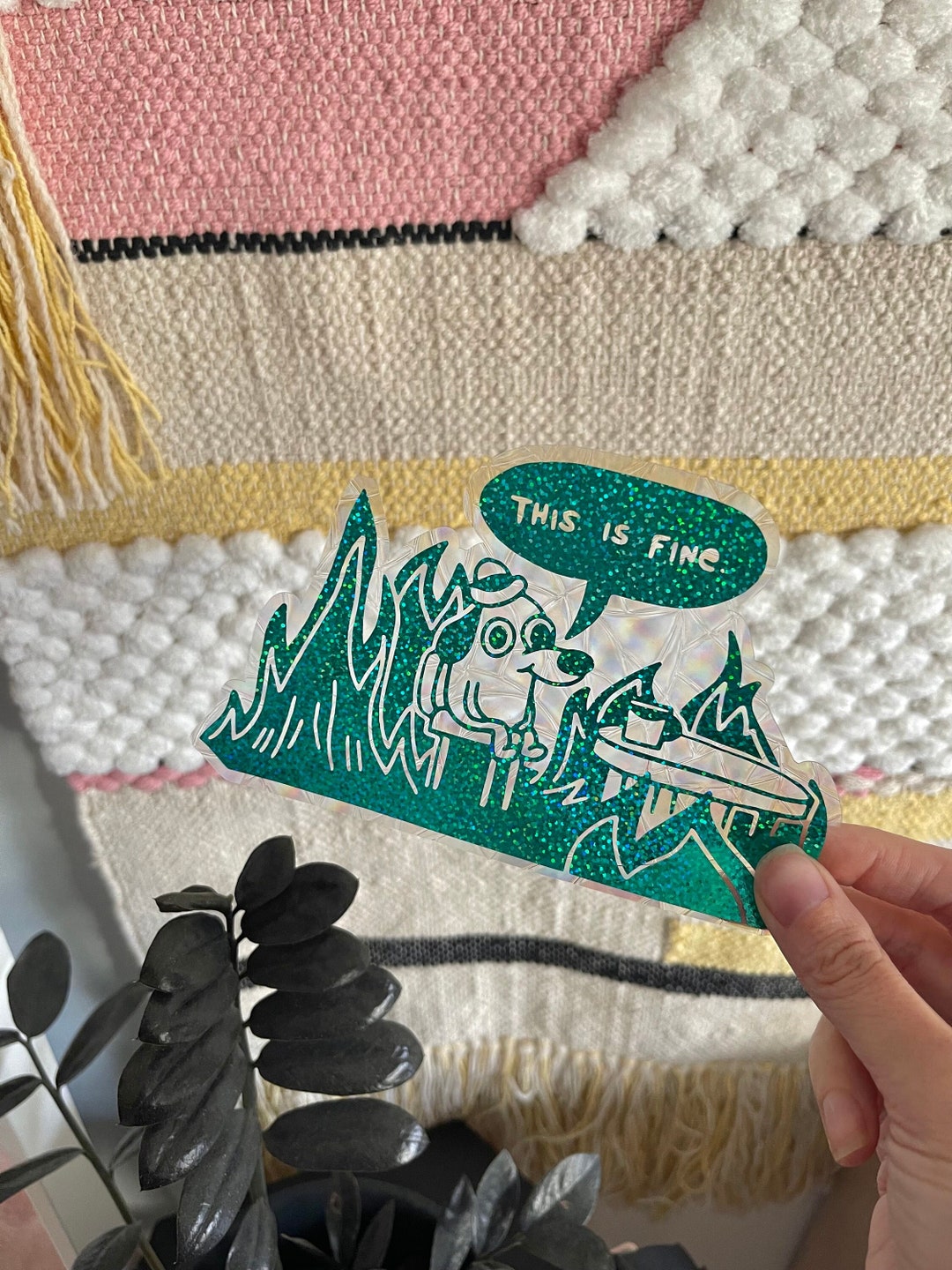 This is Fine Meme Suncatcher - Window Cling, Rainbow Maker, Reusable ...